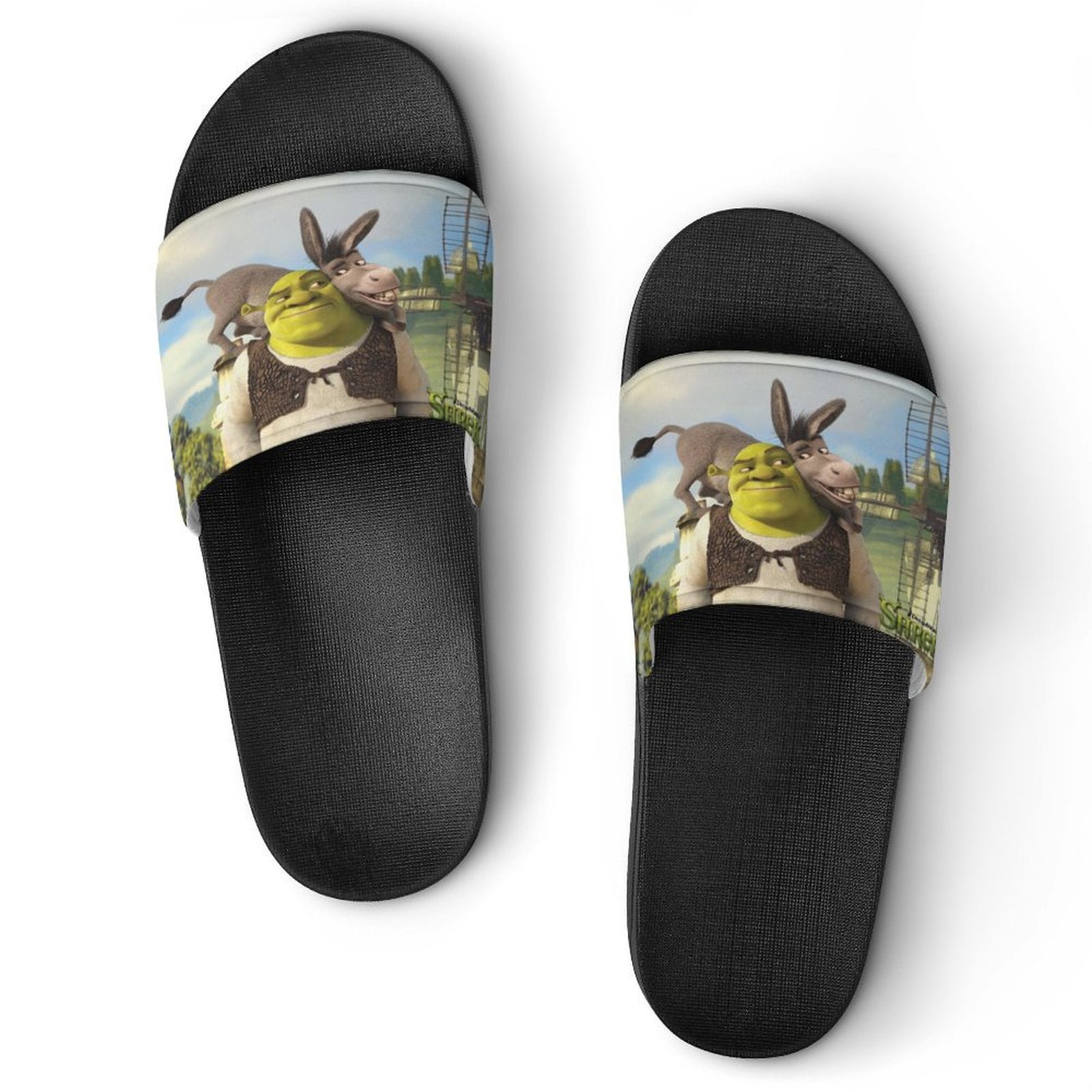 Shrek Boys Slide Sandals, Comfort Casual Pool Slide Outdoor, Slip-On ...