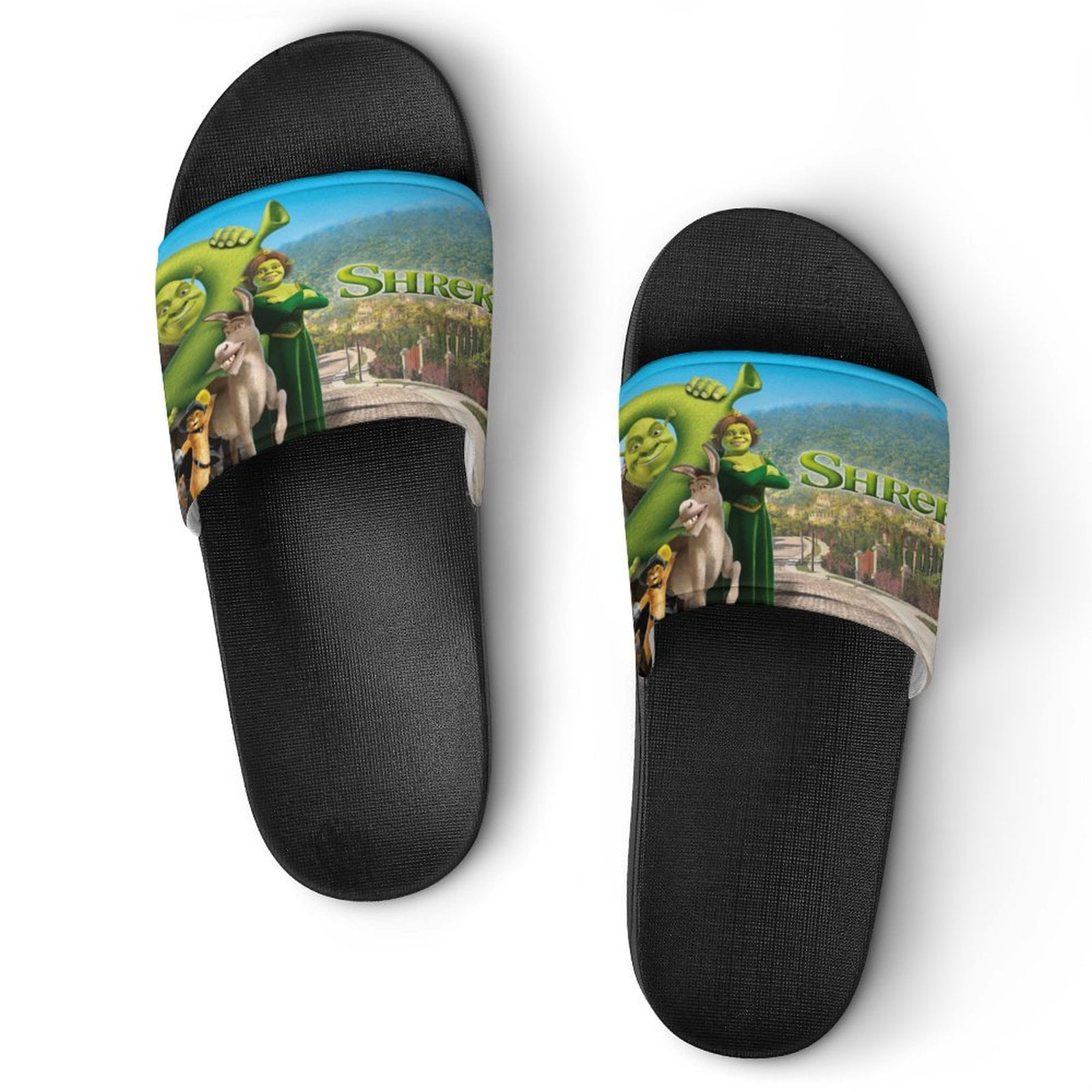 Shrek Boys Slide Sandals, Comfort Casual Pool Slide Outdoor, Slip-On ...