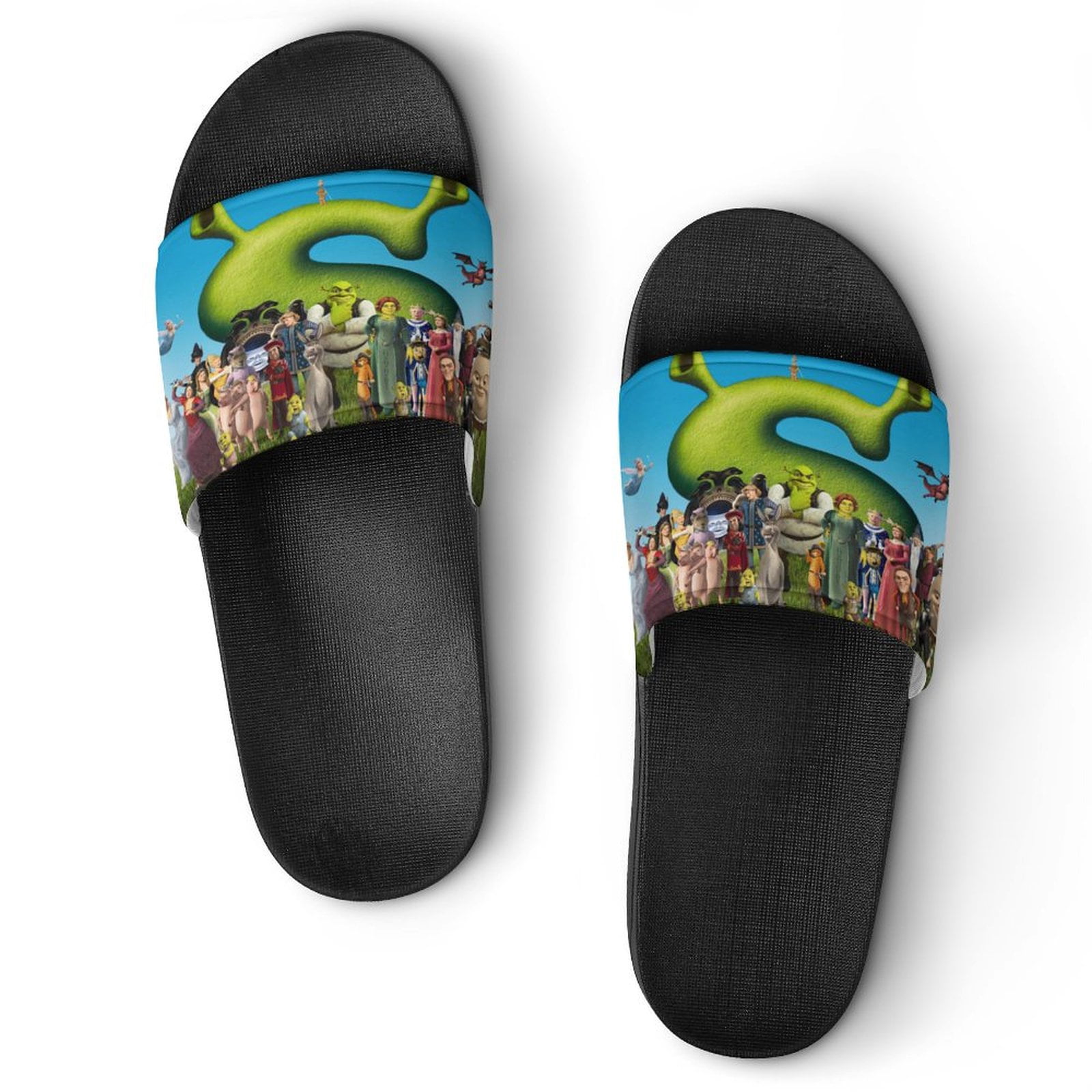 Shrek Boys Slide Sandals, Comfort Casual Pool Slide Outdoor, Slip-On ...