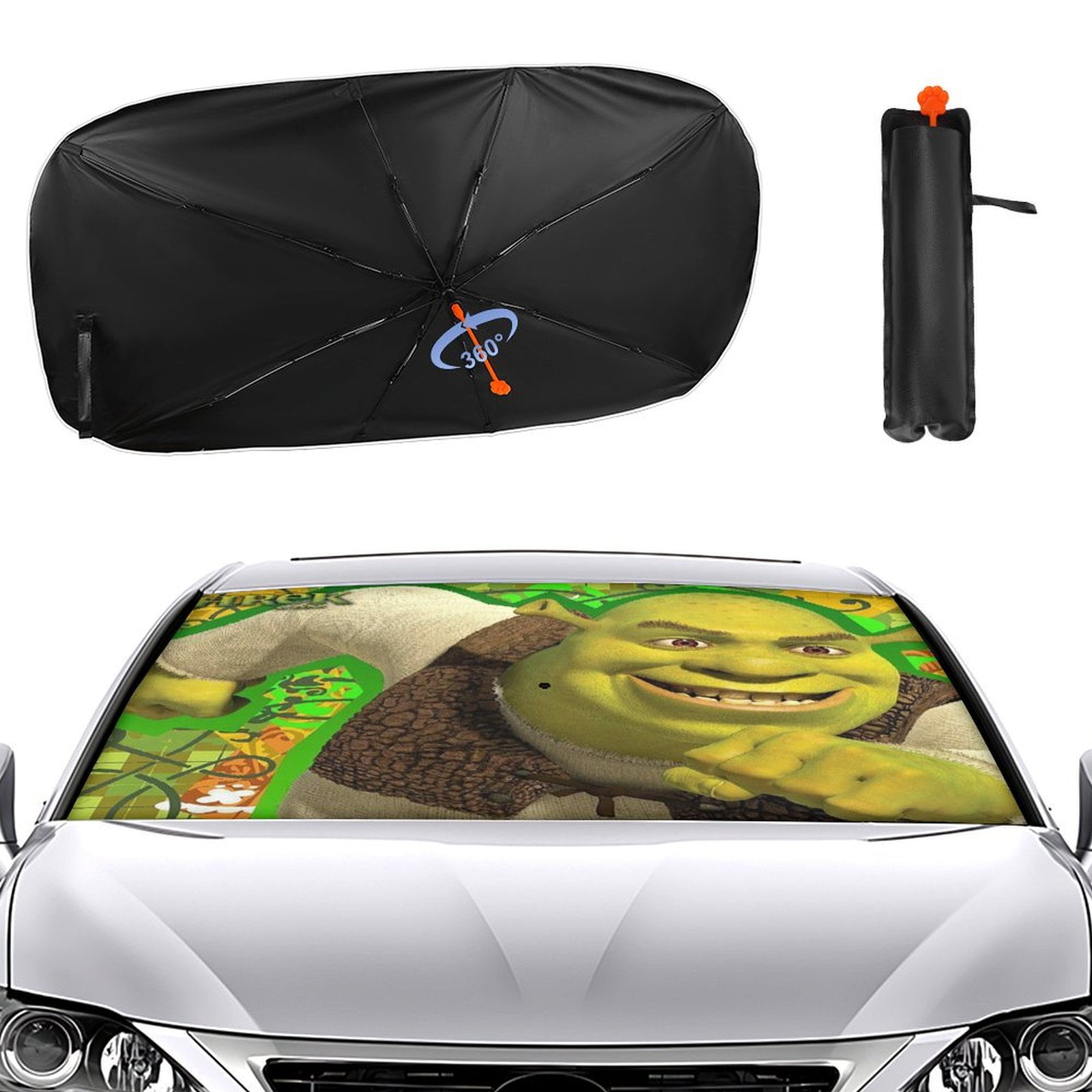 Shrek Car Windshield Sun Shade Umbrella, UV Protection & Heat ...