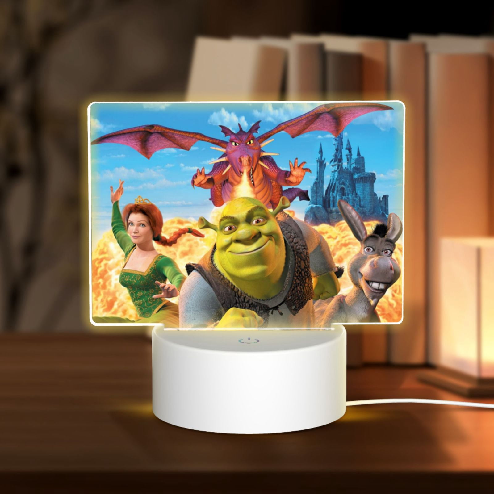 Shrek Cartoon Movie Rectangular Acrylic Night Light USB Cable Lamp ...