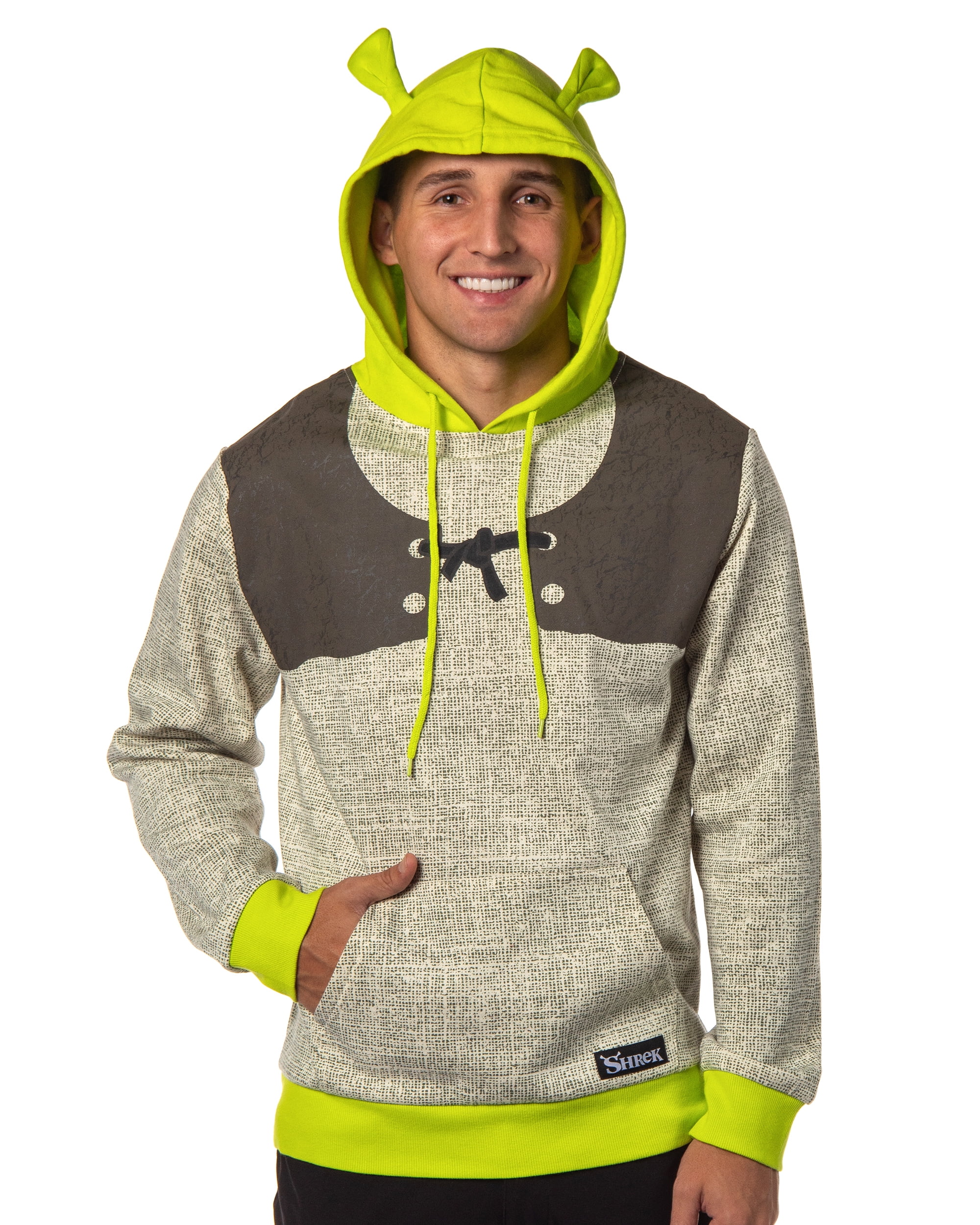 Shrek Costume Pullover Hoodie Sweatshirt With 3D Trumpet Ears On Hood ...