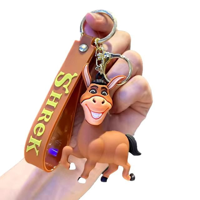 Shrek Donkey Character Silicone 3D Charm Keychain Keyring - Walmart.com