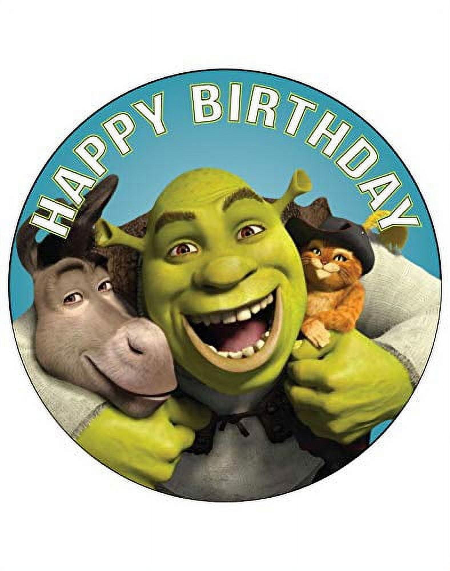 Shrek, Donkey & Puss Edible Icing Image Cake & Cupcake Topper-8 Inch ...