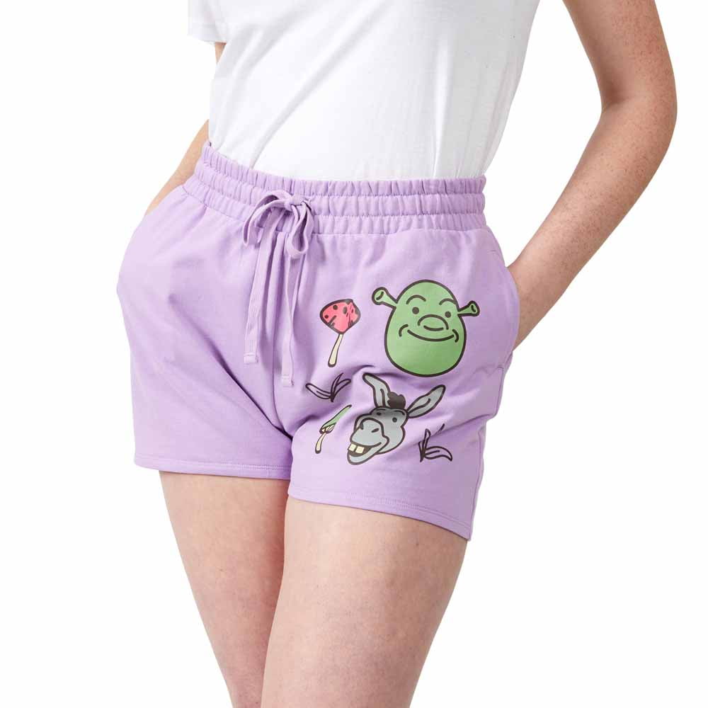 Shrek Donkey & Shrek With Mushrooms & Butterflies Women's Purple Sweat ...