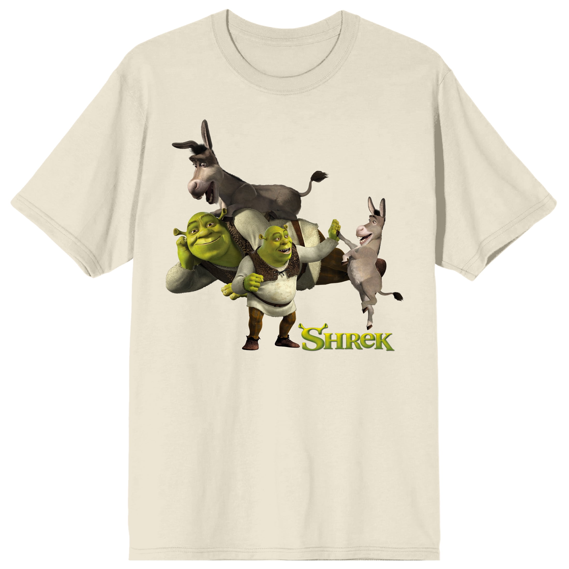 Shrek Donkey and Shrek Men's Natural Short Sleeve Tee-Small - Walmart.com