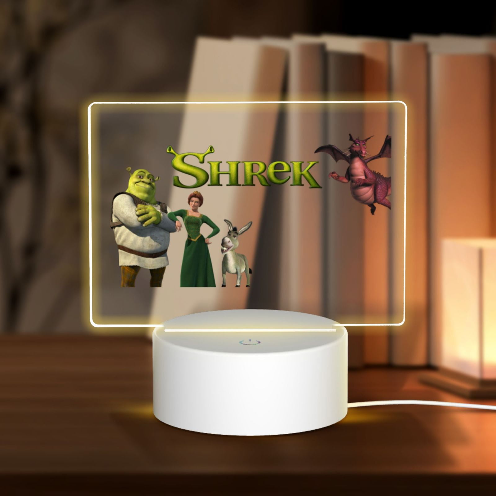 Shrek Film Cartoon Rectangular Acrylic Night Light USB Cable Lamp Light ...