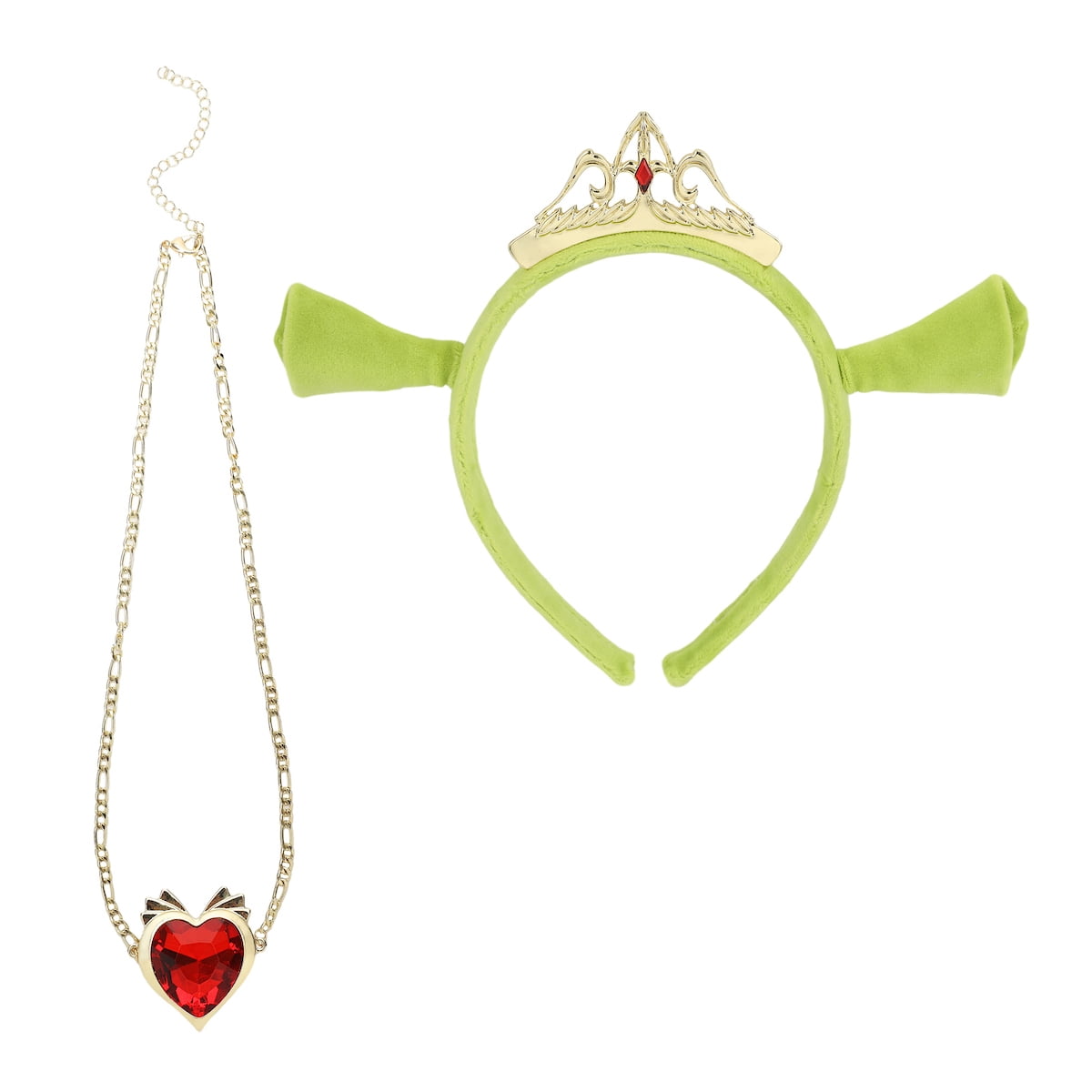 Bioworld Fiona Ogre Crown Ears Headband, Heart Necklace Set, Officially ...