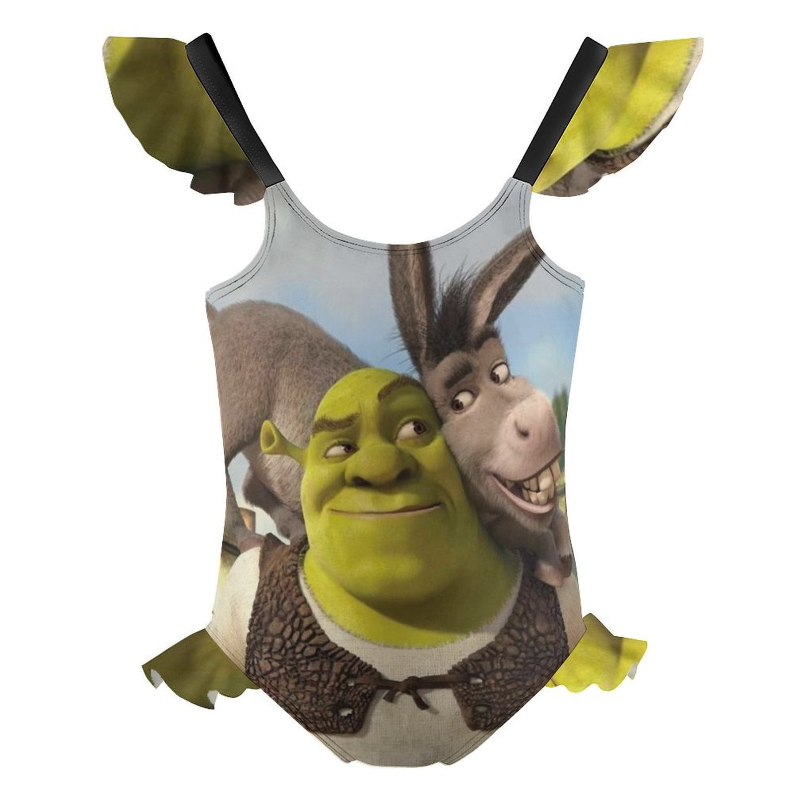 Shrek Girls Swimsuit Ruffle One-piece Beachwear Kids Cute Swimwear ...