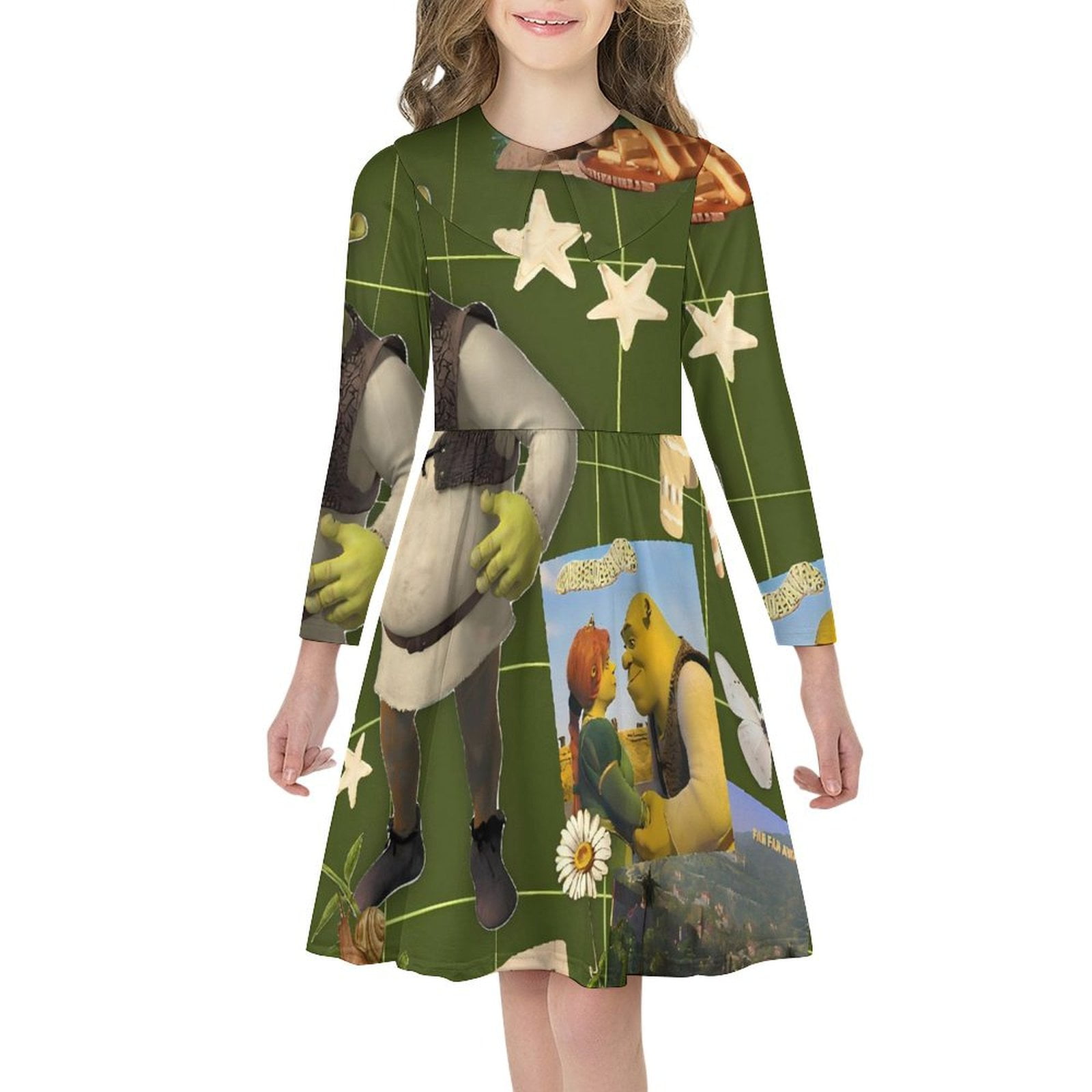 Shrek Girls long sleeve cartoon autumn and winter dress 140CM - Walmart.com