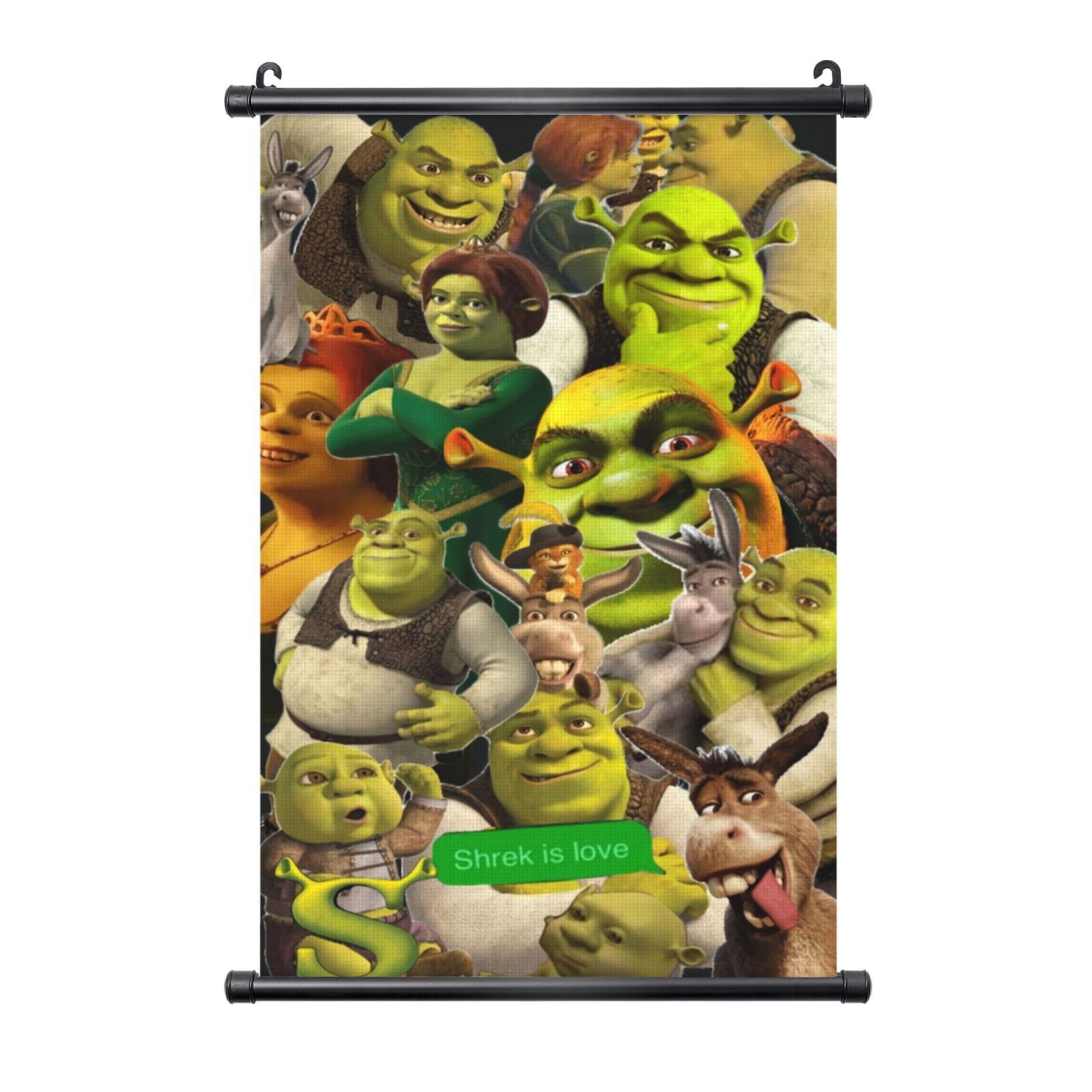 Shrek Hanging Poster, Black Plastic Shaft Wall Hanging Posters Scroll ...