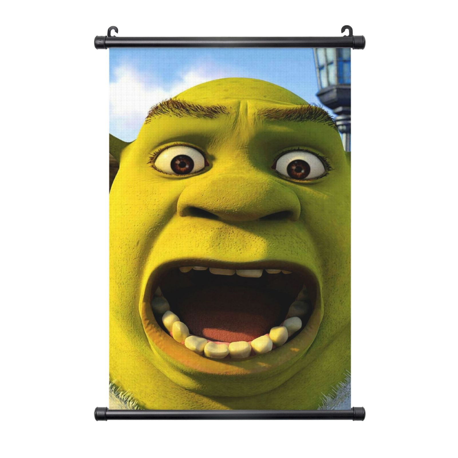 Shrek Hanging Poster, Black Plastic Shaft Wall Hanging Posters Scroll ...