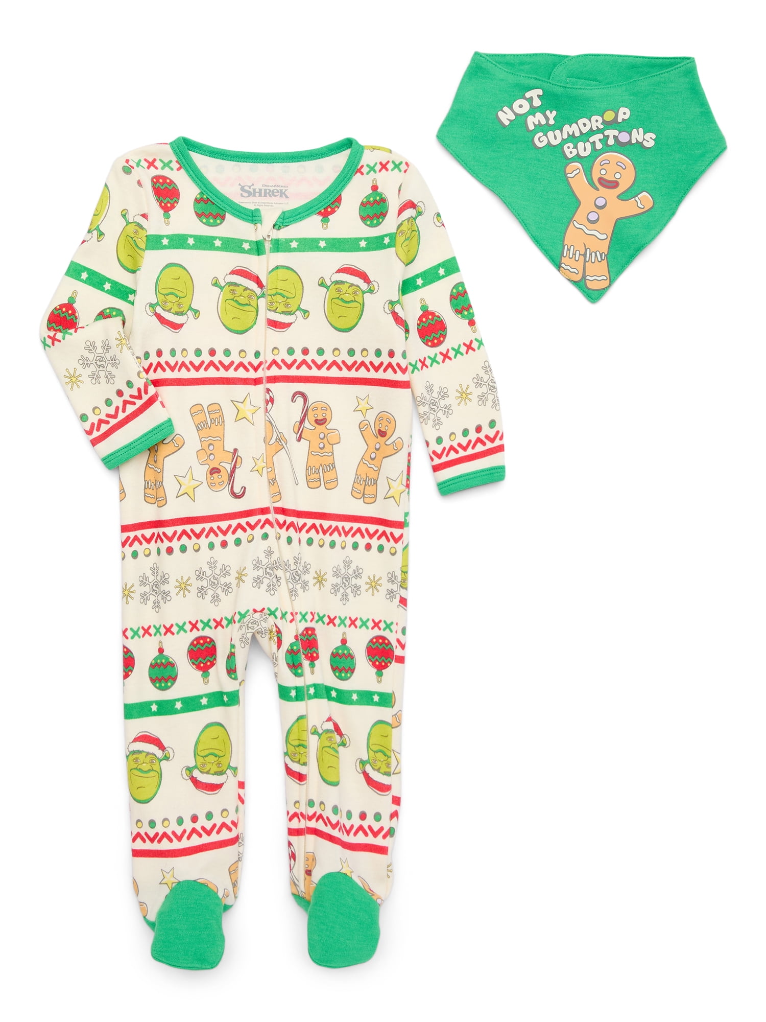 Baby Character Holiday Footed Sleep N Play & Bib Set, 2-Piece, Sizes ...