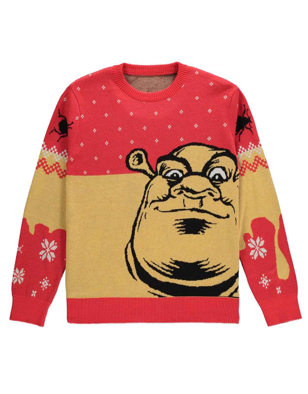 Shrek Knitted Christmas Jumper portait Logo new Official Unisex ...