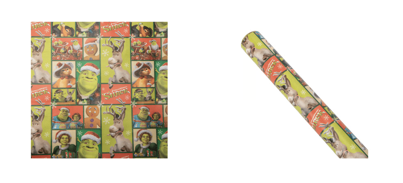 Shrek Licensed Christmas Wrapping Paper Roll – Holiday Design, Cut ...