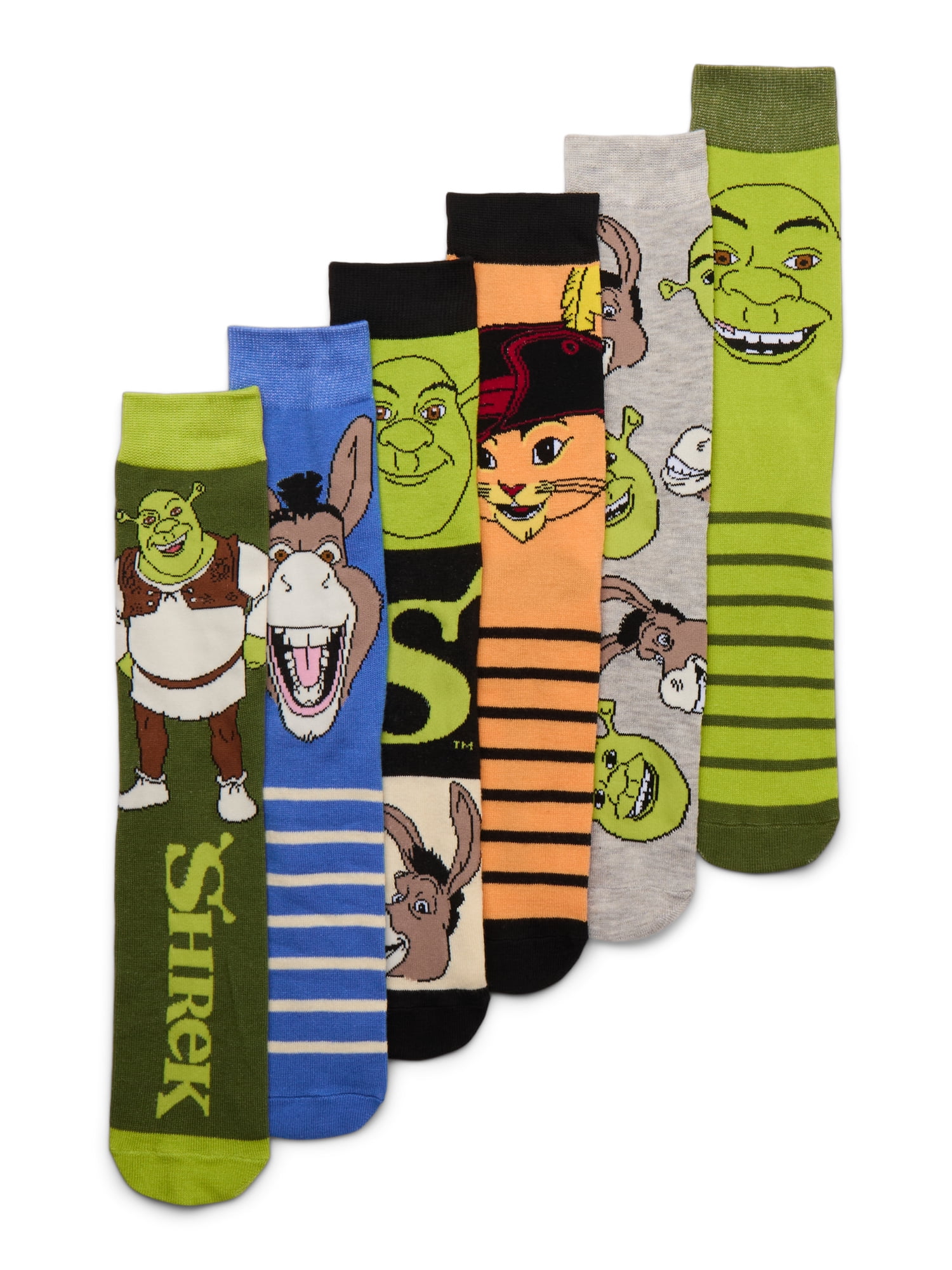 Shrek Men's Crew Socks, 6-Pack, Shoe Sizes 8-12 - Walmart.com