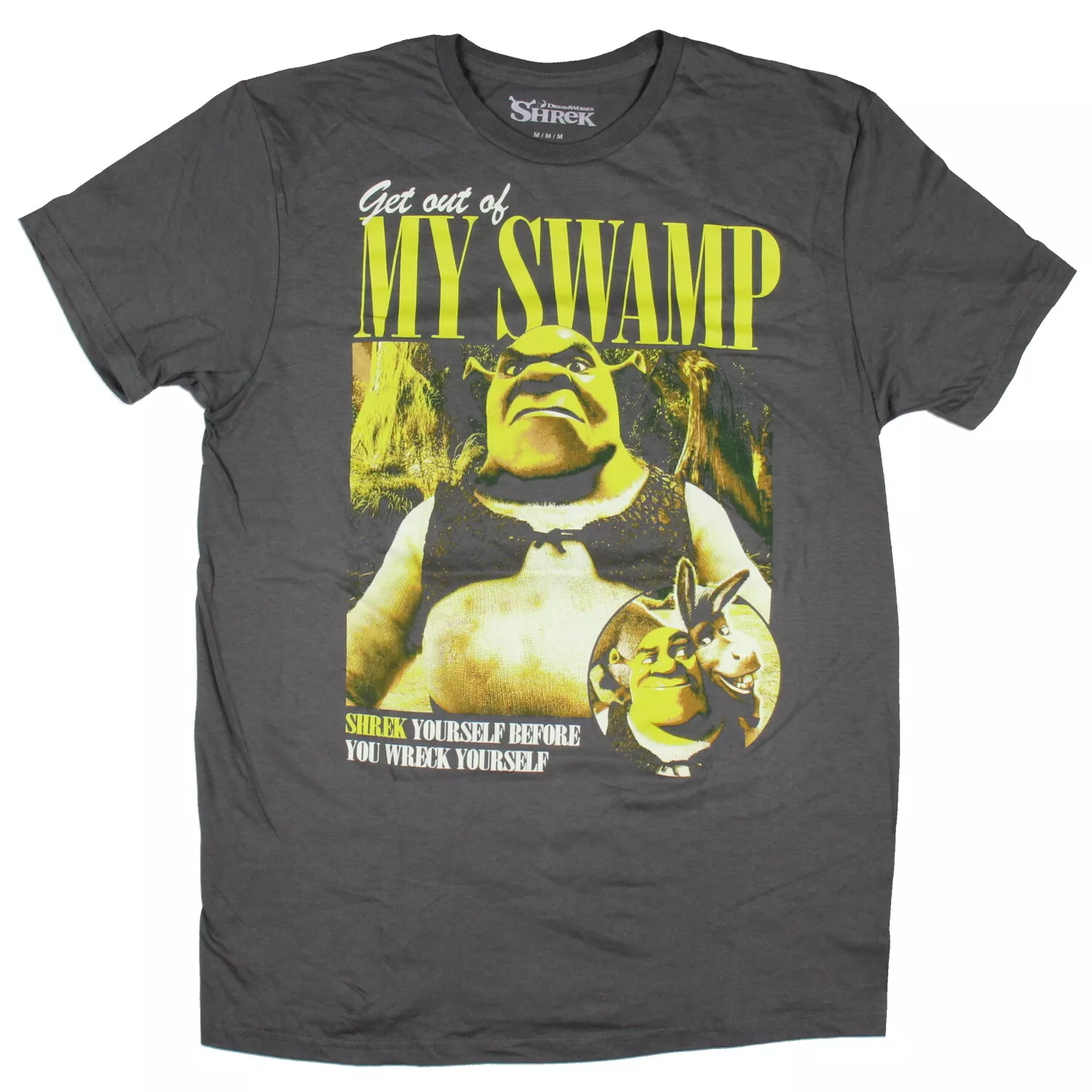 Shrek Men's Get Out Of My Swamp Adult Short Sleeve Crewneck T-Shirt ...