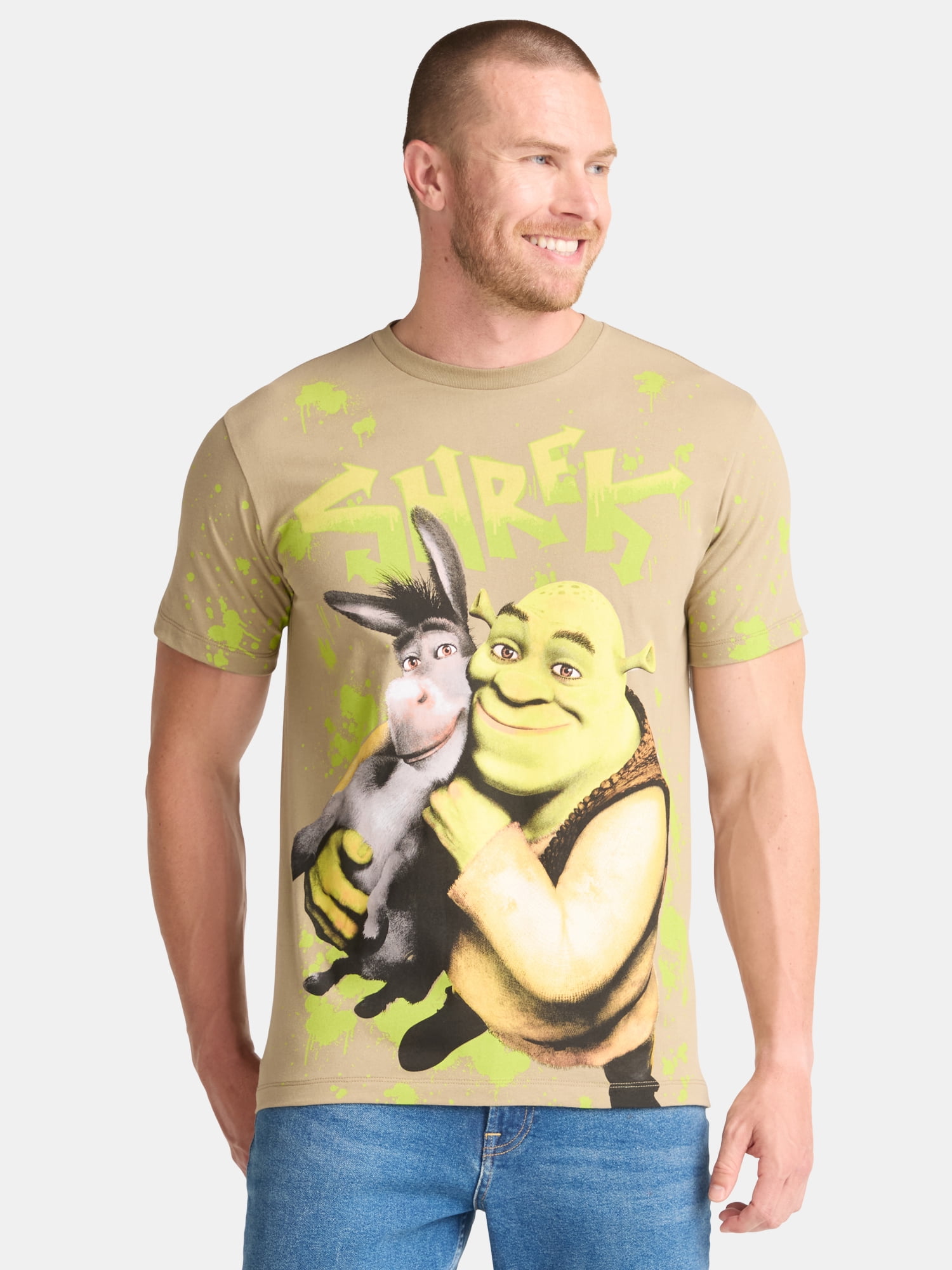 Shrek Men's and Big Men's Splat Graphic Tee, Sizes S-3XL - Walmart.com