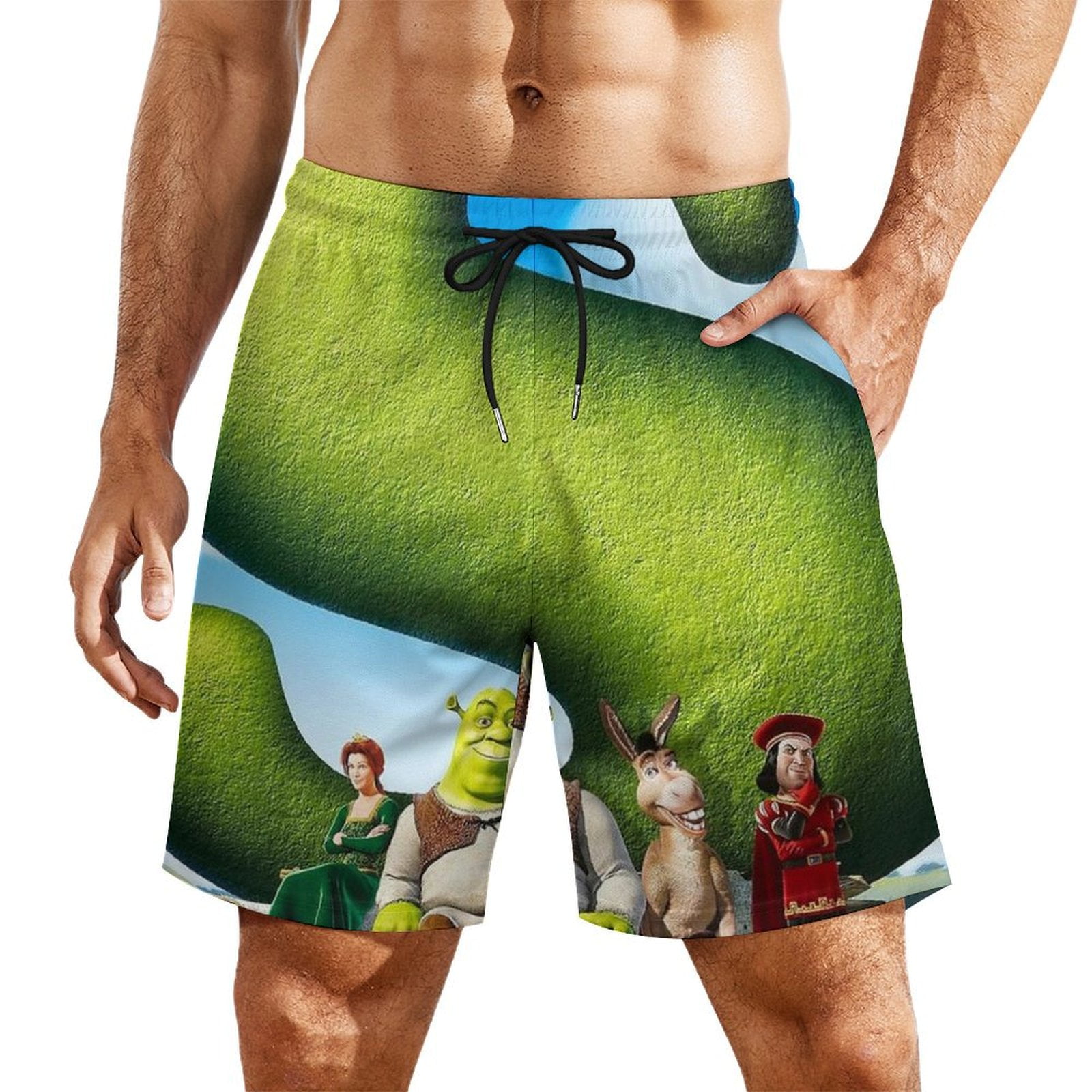 Shrek Mens Swim Trunks with Compression Liner Board Shorts Quick Dry Swim Shorts Bathing Suits M ...