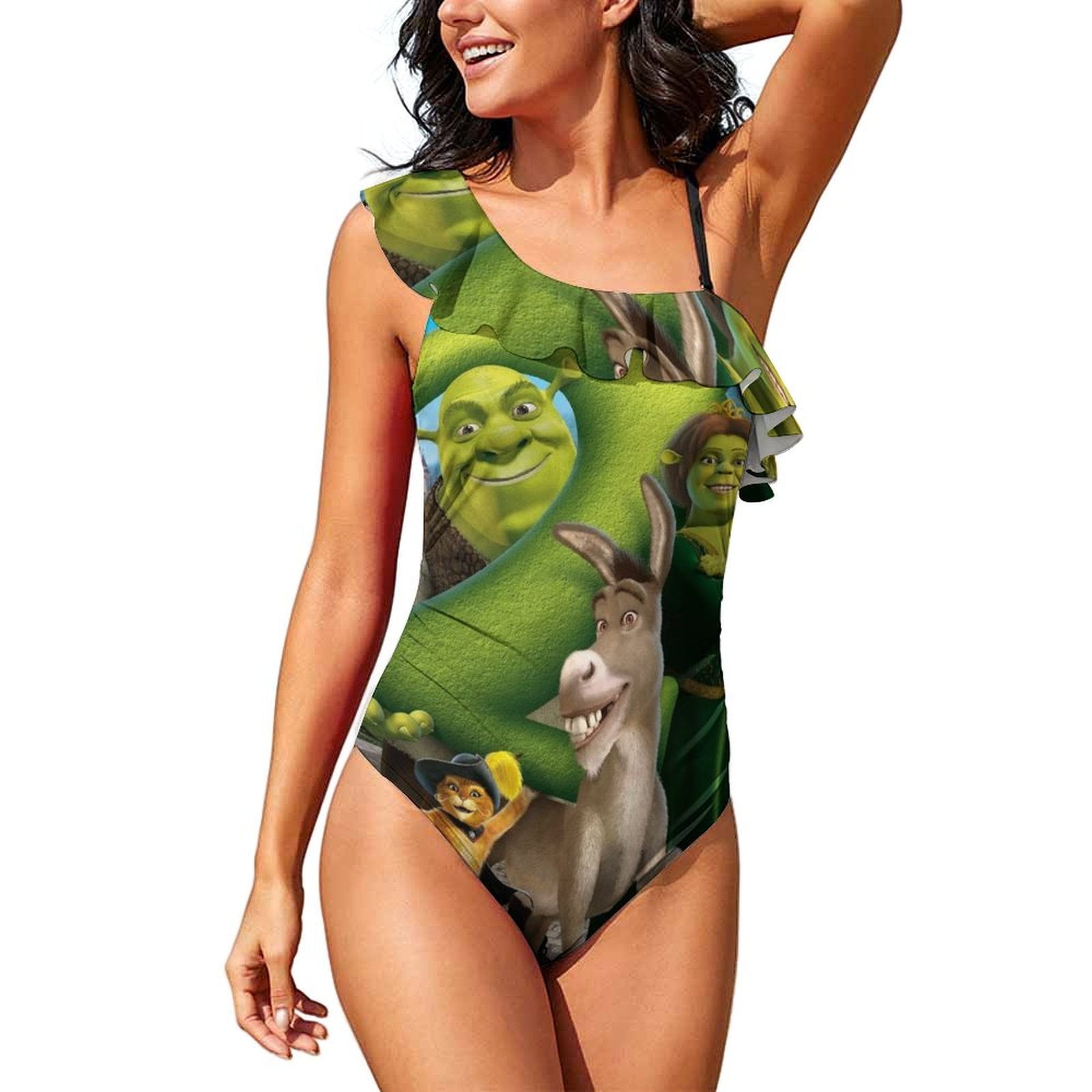 Shrek Movie One-piece Swimsuit For Womens Swimwear Adjustable One ...