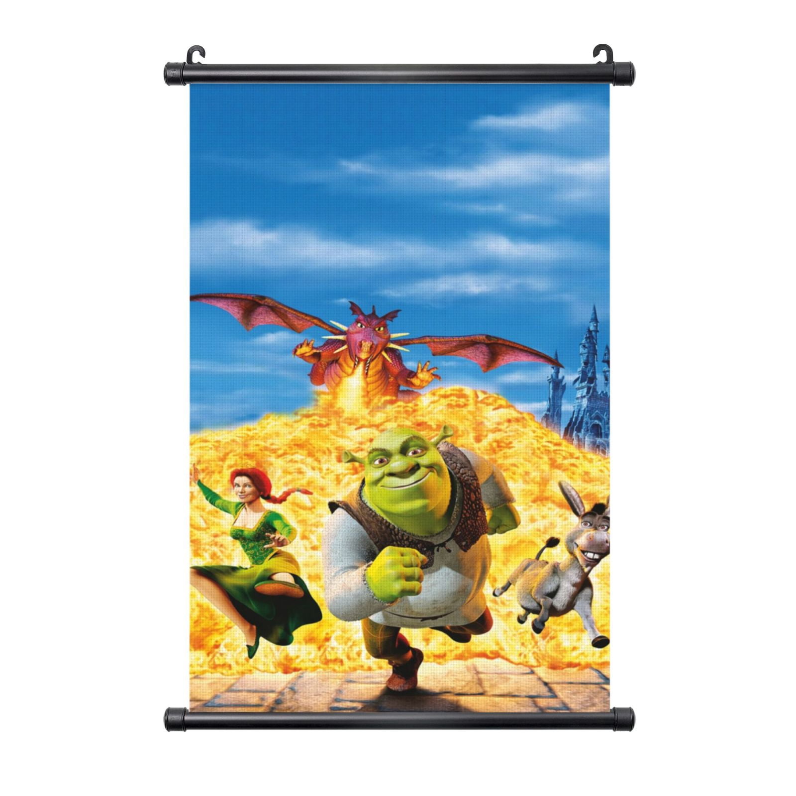Shrek Poster Aesthetic Canvas PVC Shaft Wall Art Hanging Hanger Frame ...