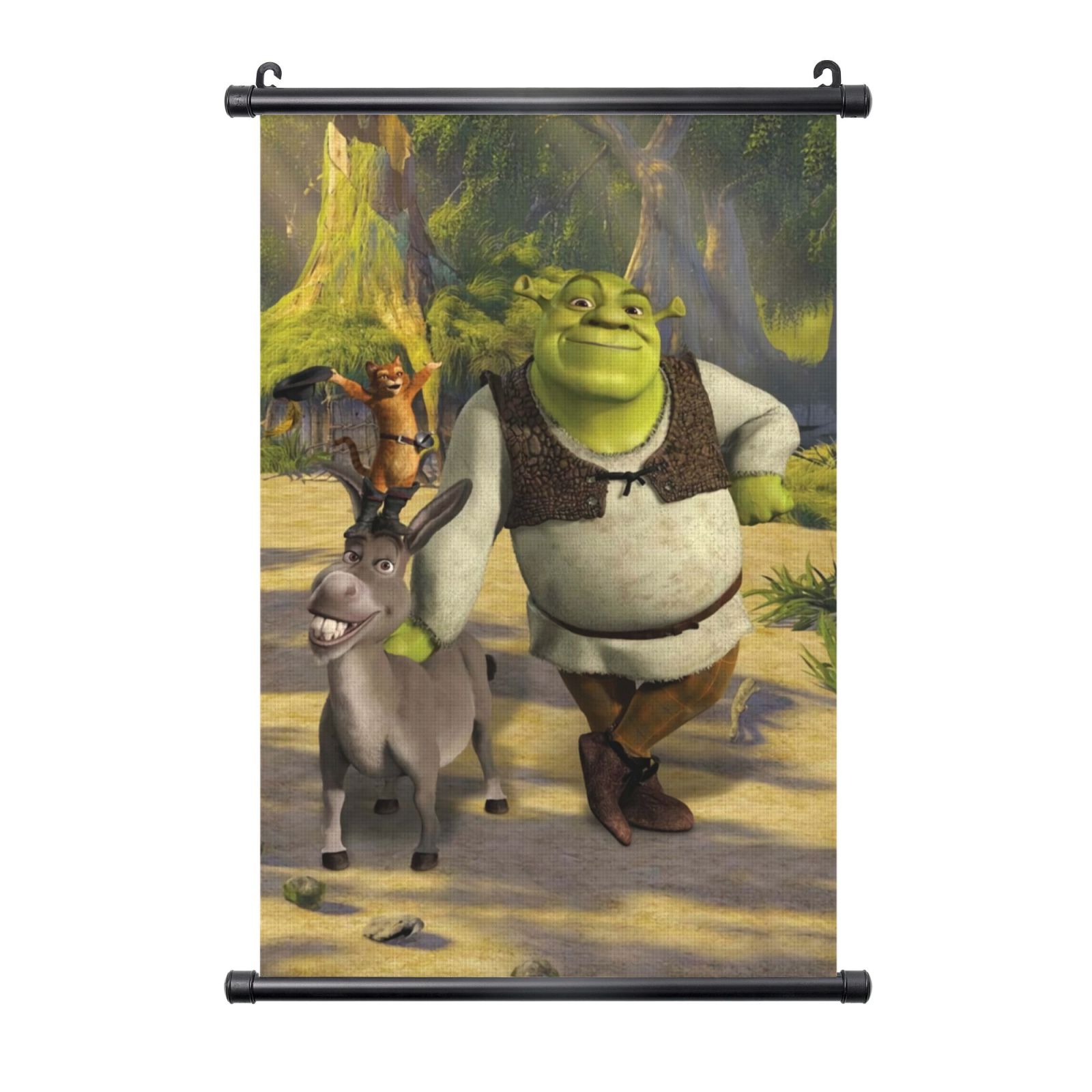 Shrek Poster Aesthetic Canvas PVC Shaft Wall Art Hanging Hanger Frame ...