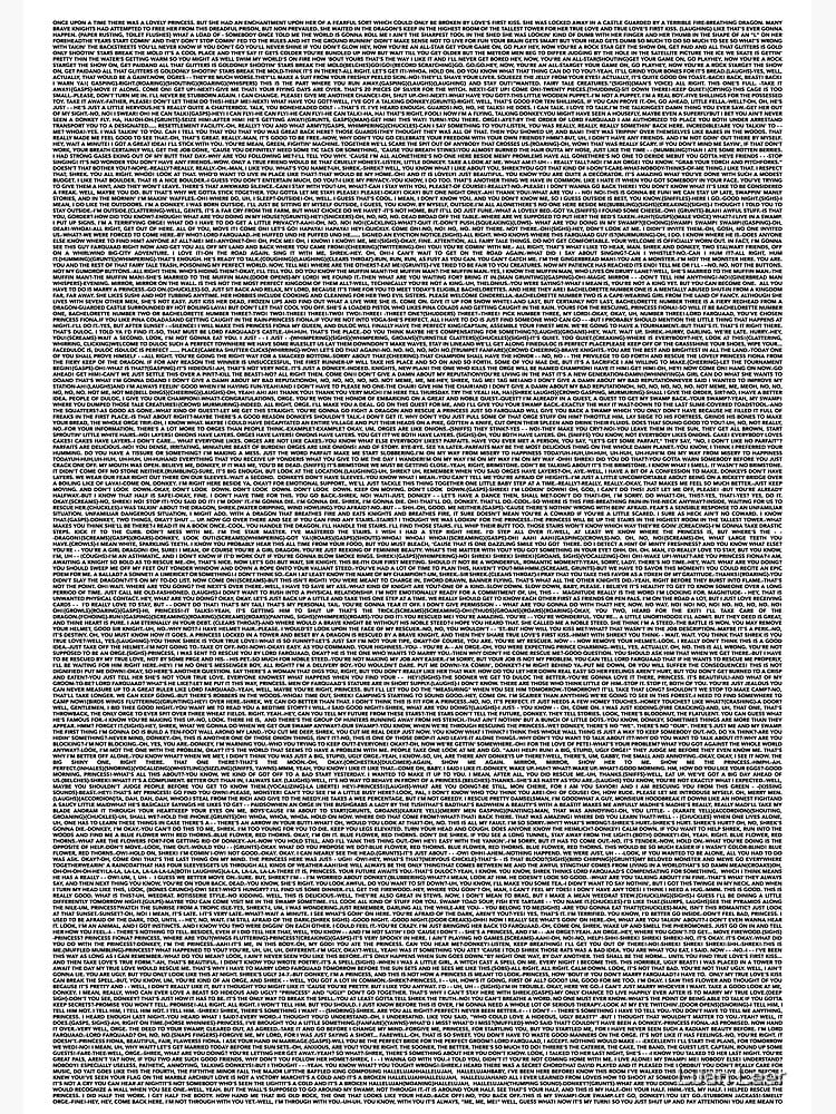 Shrek Script Poster Framed-unframed - Walmart.com
