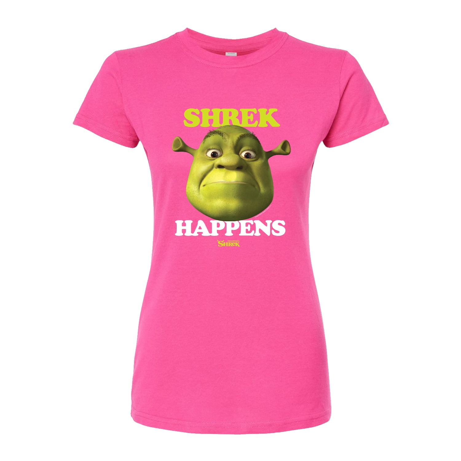 Shrek - Shrek Happens - Basic Writing - Juniors Fitted Graphic T-Shirt ...