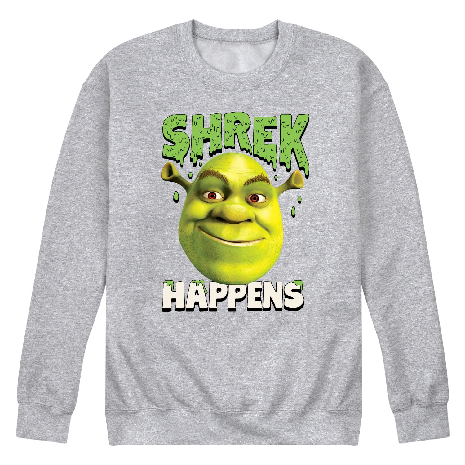 Shrek - Shrek Happens - Men's Crew Neck Fleece Pullover - Walmart.com