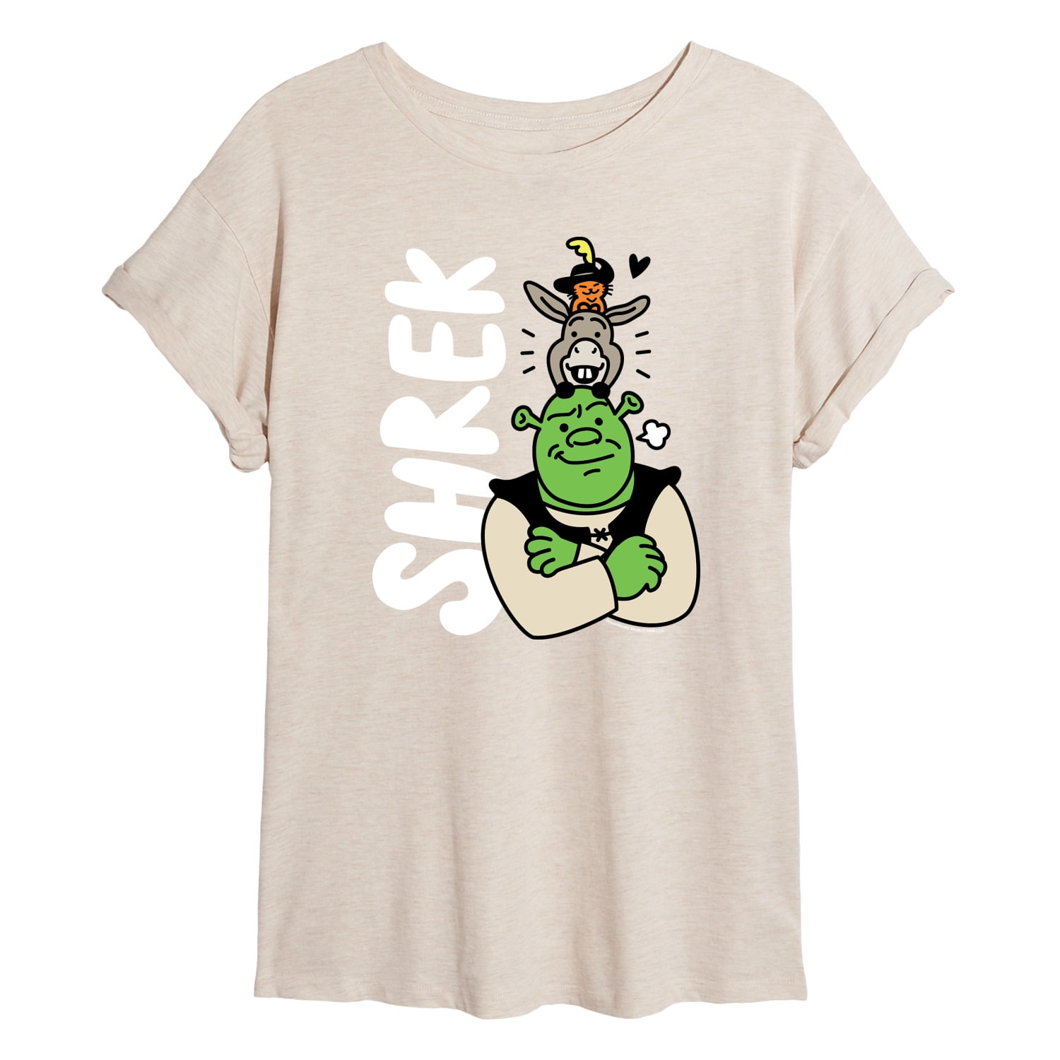 Shrek - Shrek Stacked Characters - Juniors Ideal Flowy Muscle T-Shirt ...