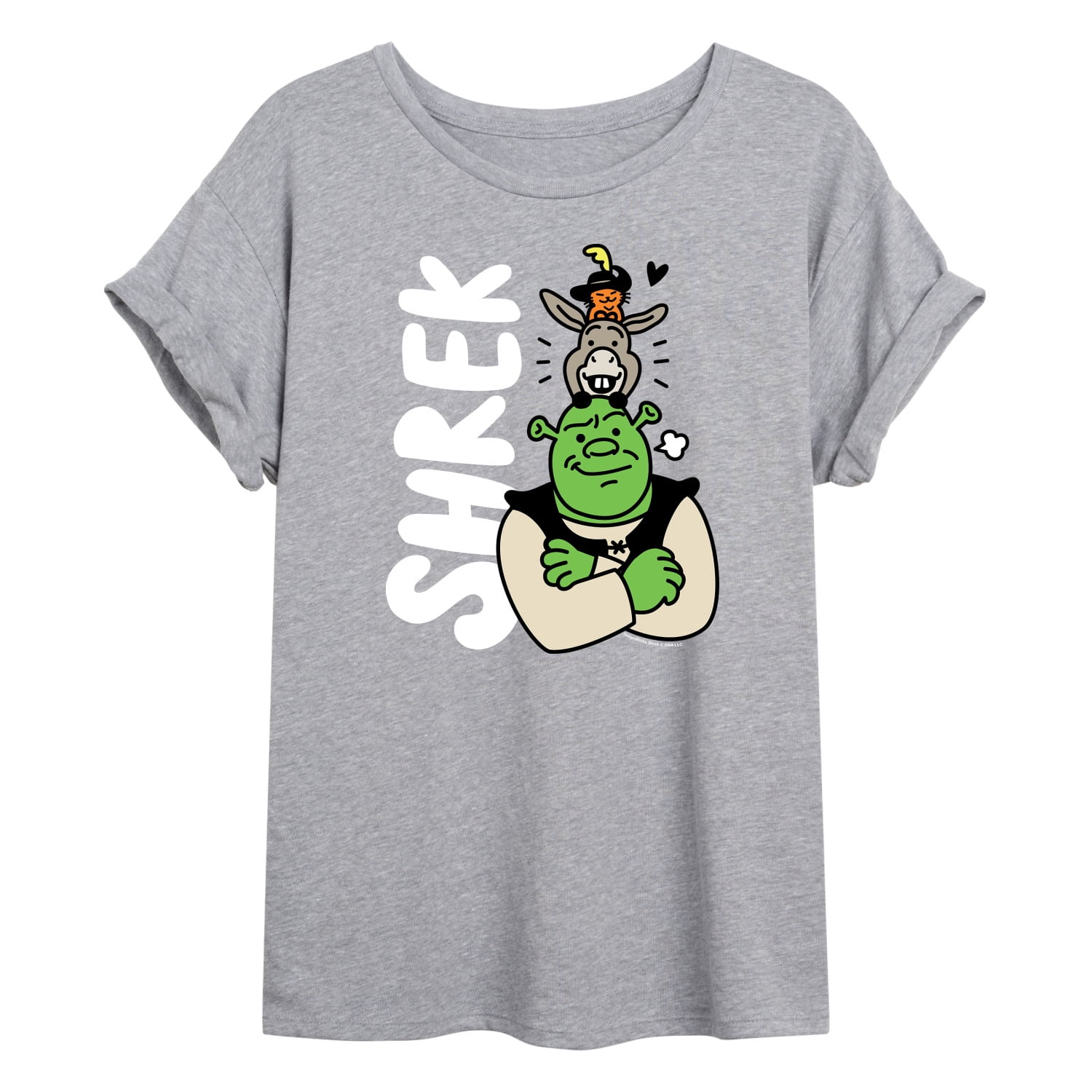 Shrek - Shrek Stacked Characters - Women's Oversized T-Shirt - Walmart.com