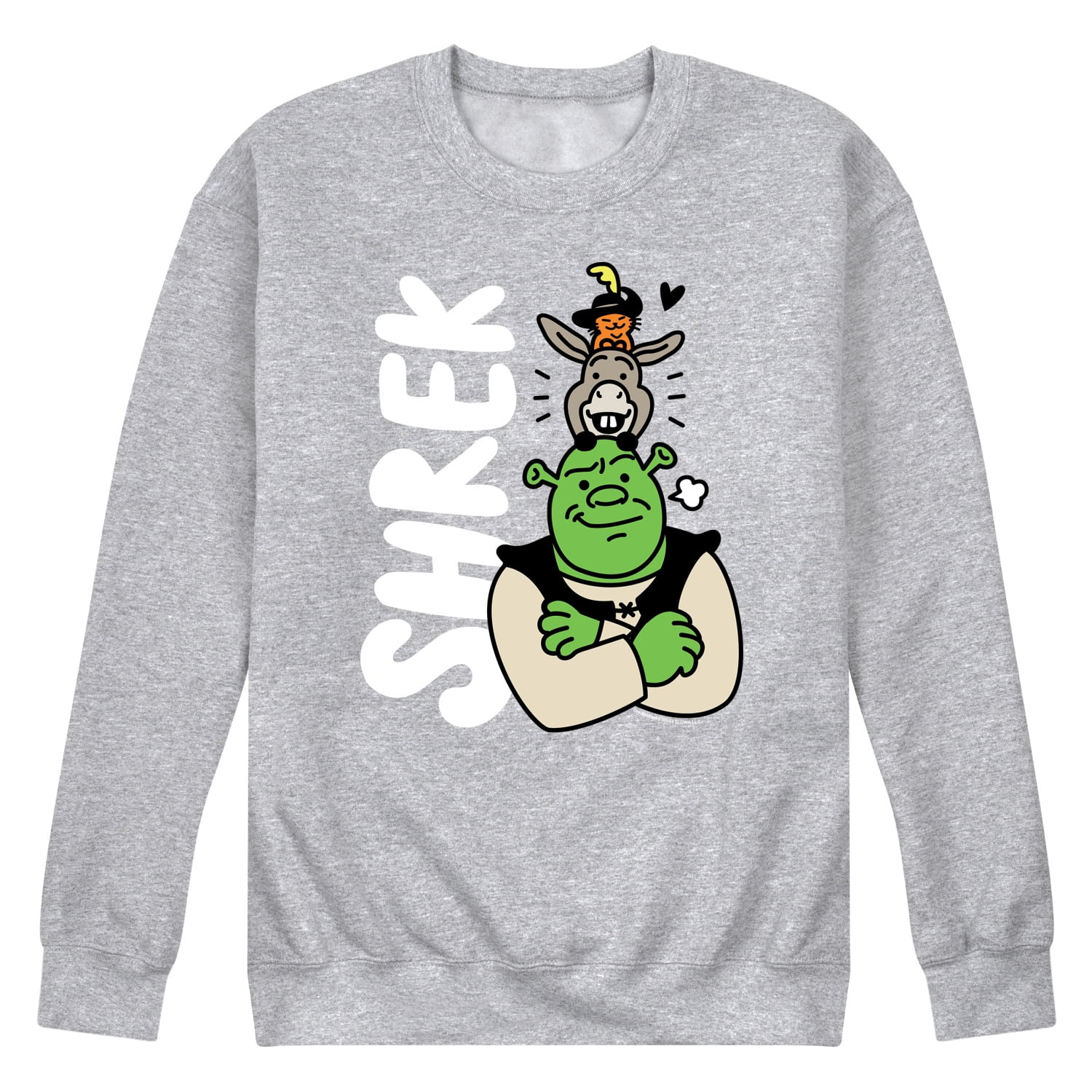Shrek - Shrek Stacked Characters - Men's Crew Neck Fleece Pullover ...