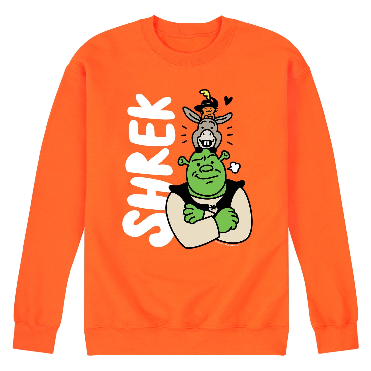 Shrek - Shrek Stacked Characters - Men's Crew Neck Fleece Pullover ...