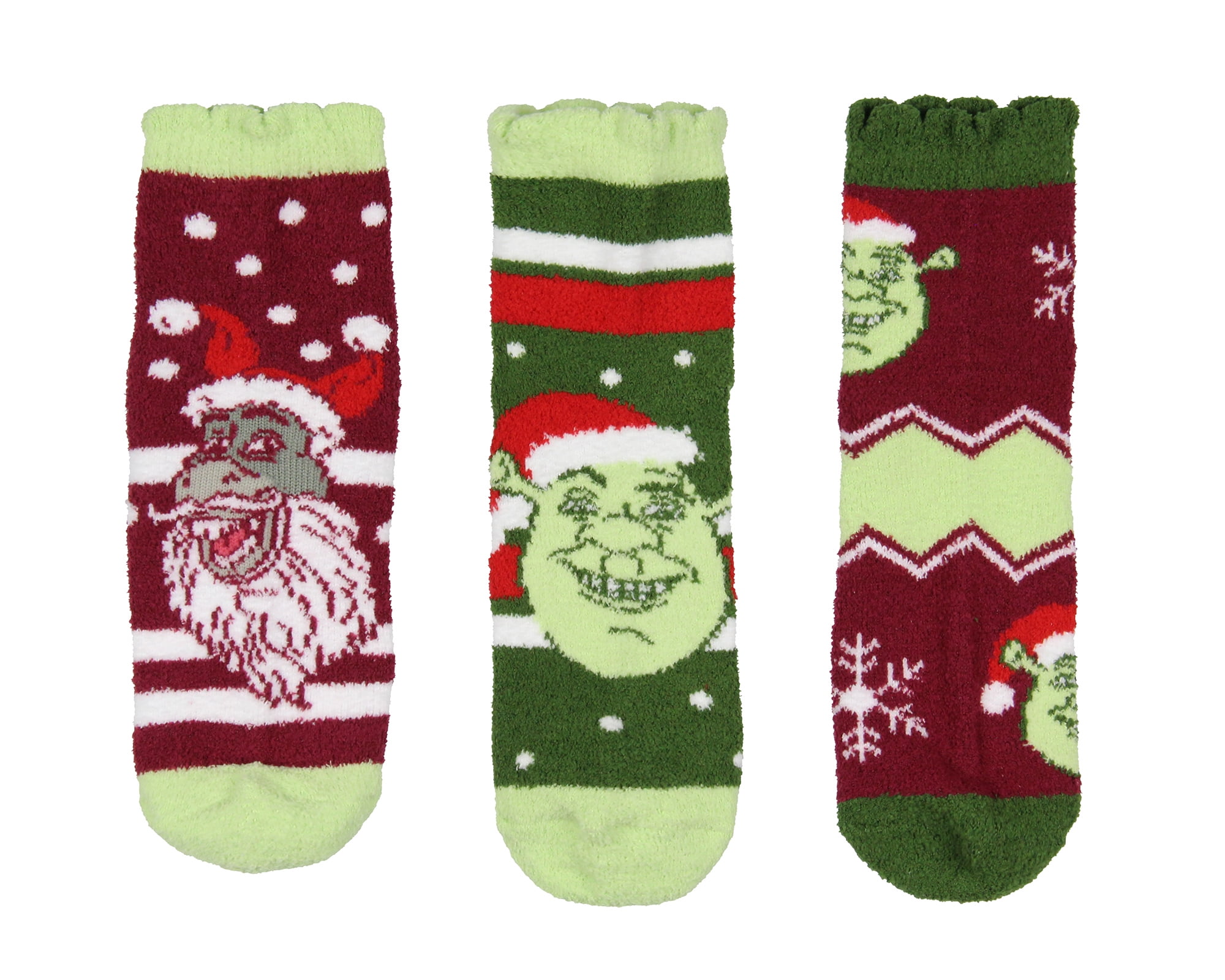 Shrek Socks Women's Shrek and Donkey Adult Holiday Chenille Socks ...
