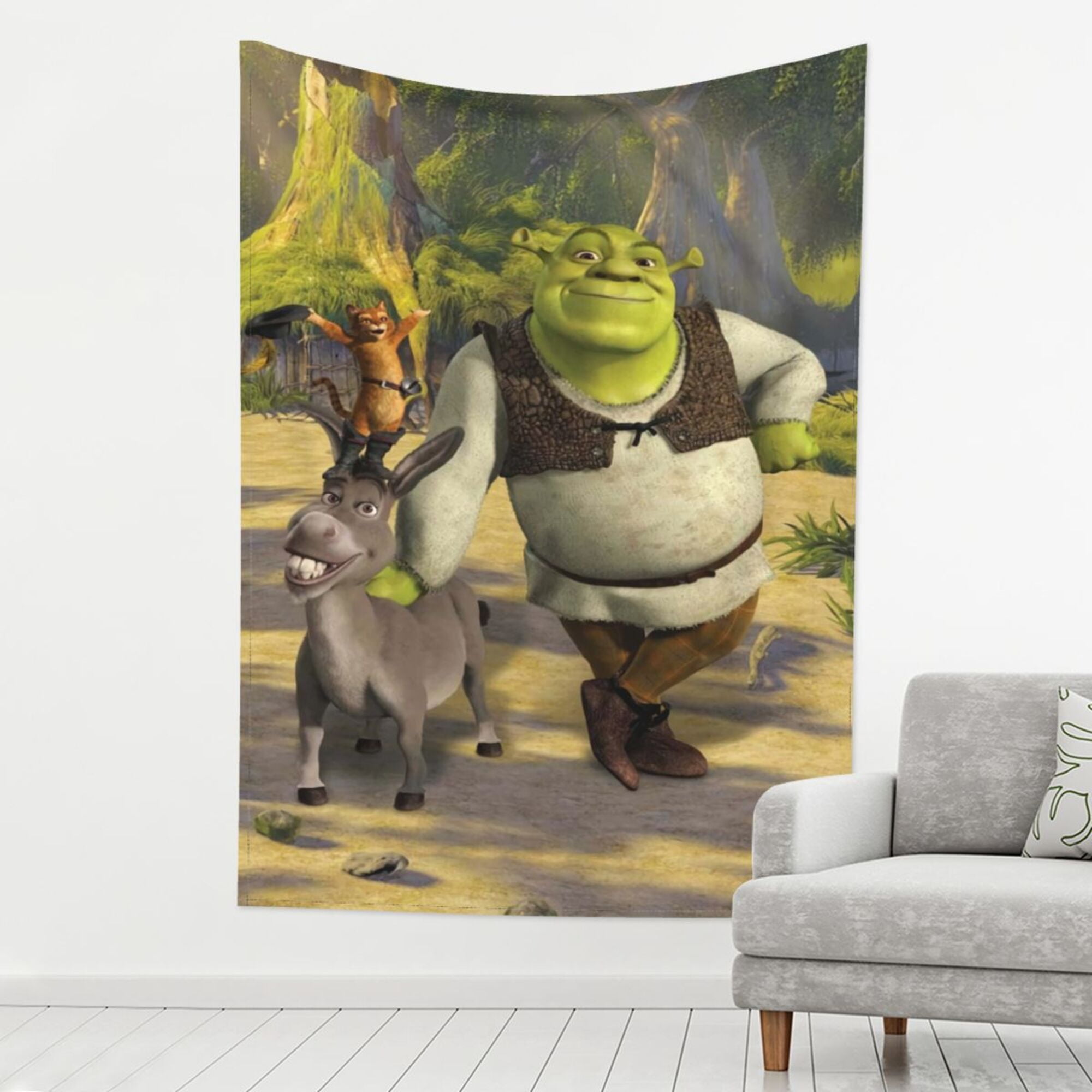 Shrek Tapestry Cartoon Print Wall Art Hanging Tapestry Anime Aesthetic ...