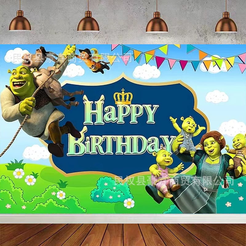 Shrek Theme Party Supplies Backdrop Shrek Birthday Party Decorations ...
