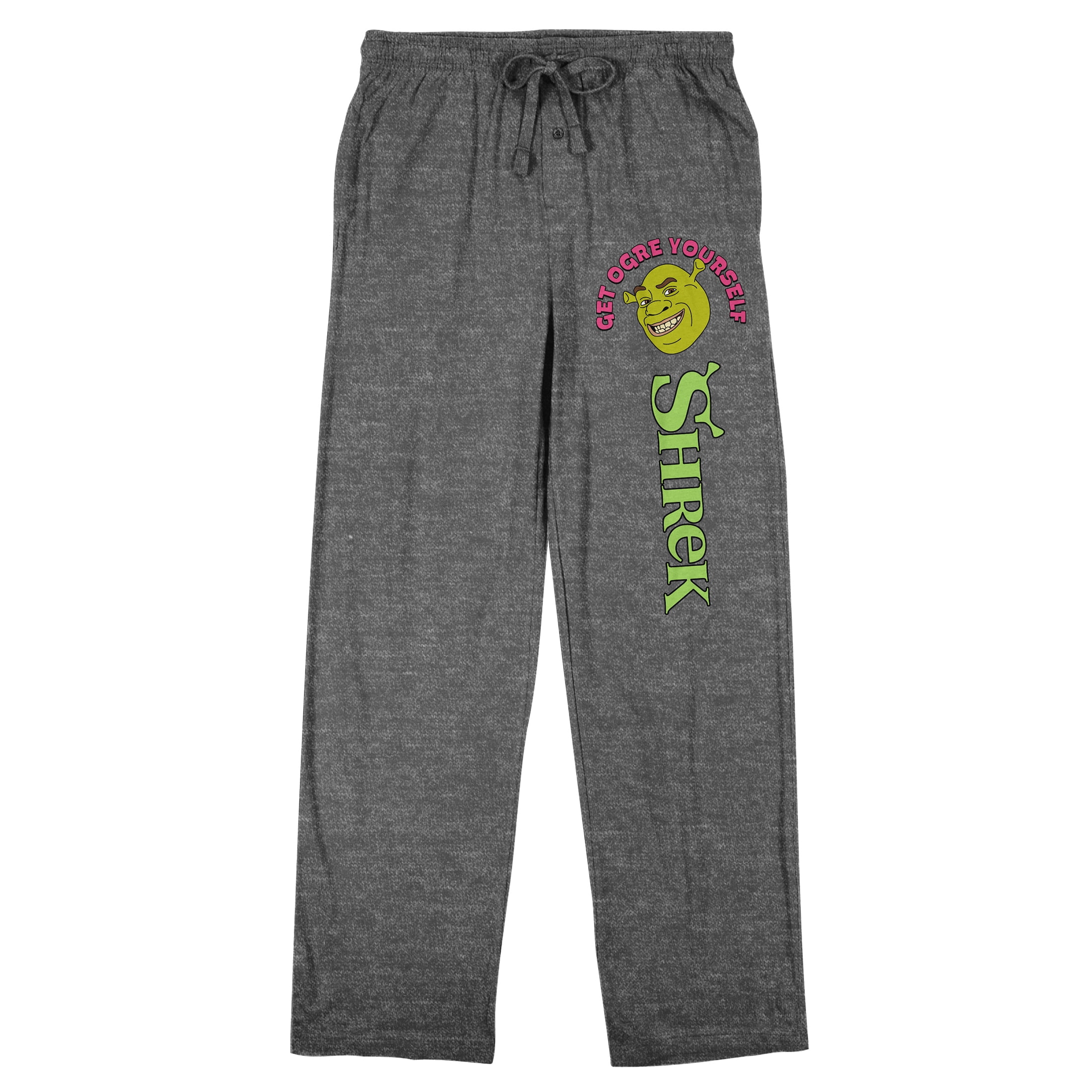 Shrek Title Art and Character Men's Heather Gray Sleep Pajama Pants ...