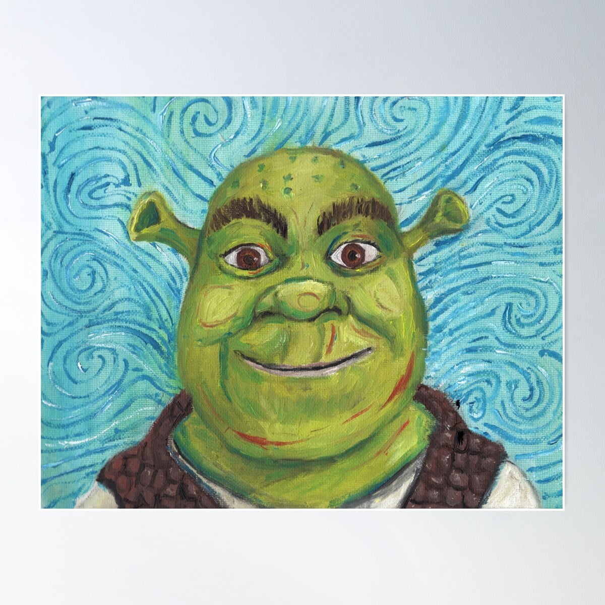 Shrek Van Gogh Poster Wall Art, Modern Wall Decor For Living Room ...