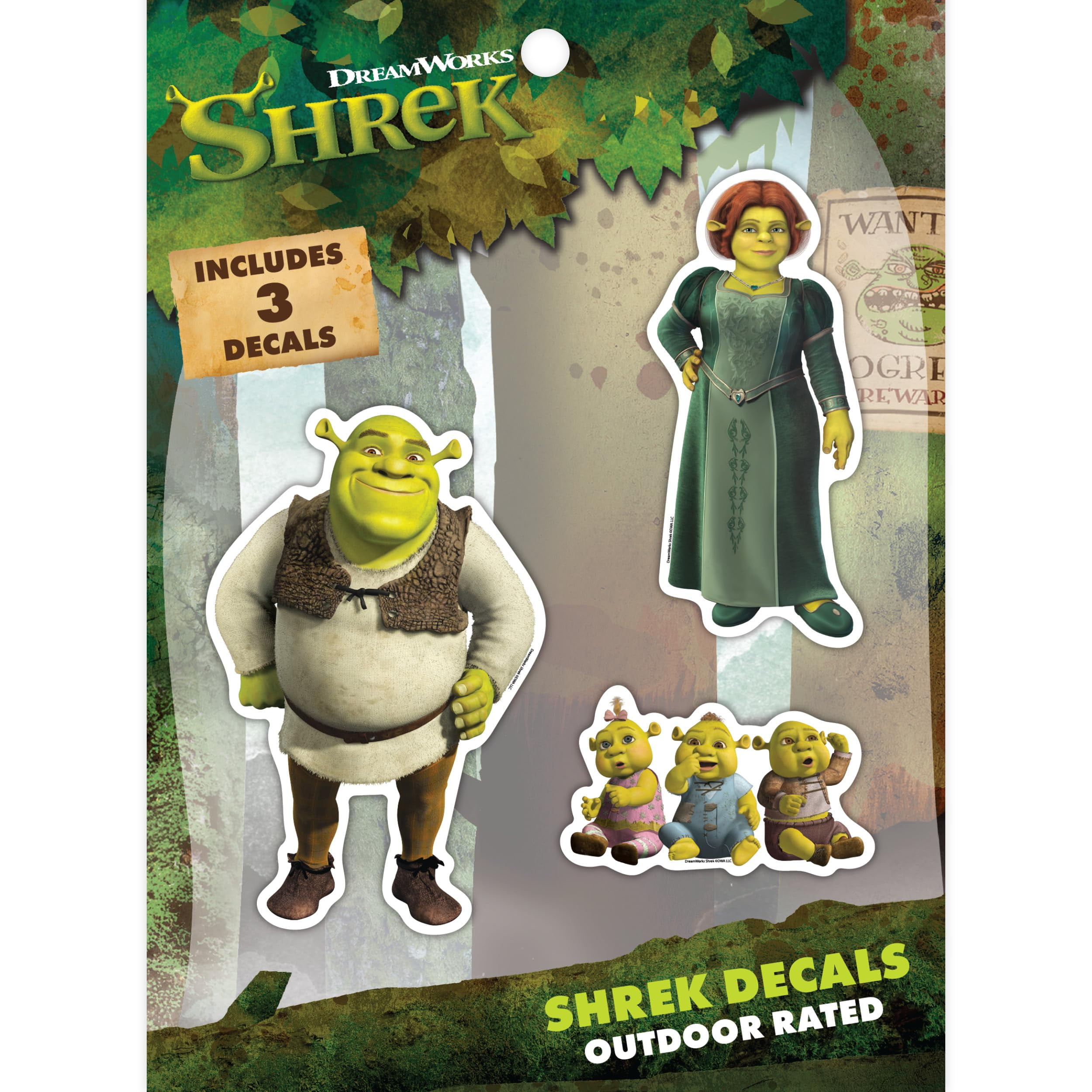 Shrek Vinyl Car Decals - Set of 3 Shrek Fiona Babies Stickers for Truck ...