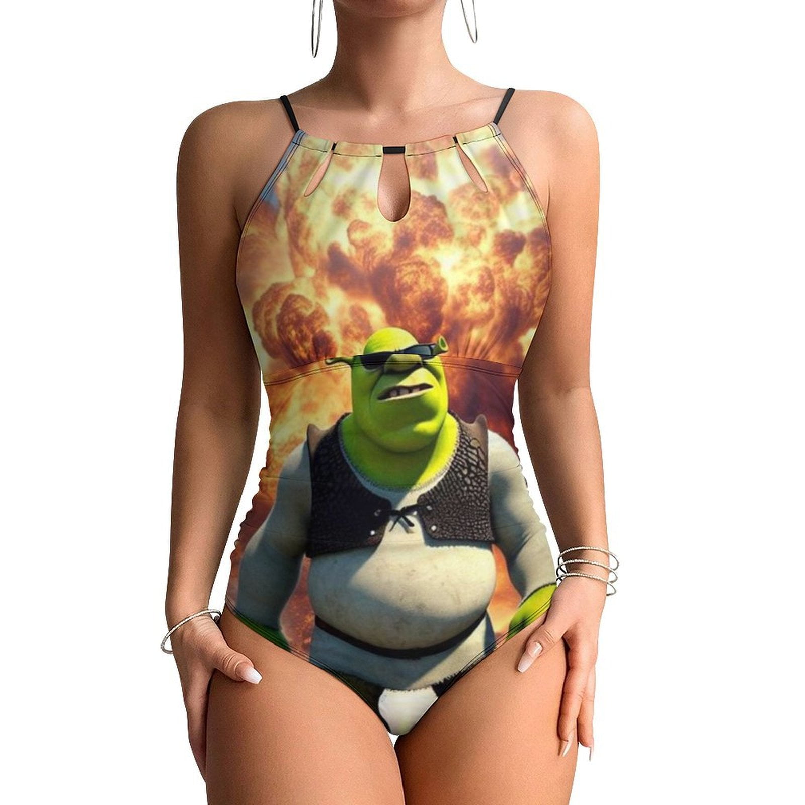 Shrek Women's One-piece Swimsuit Bathing Suits High Neck Tummy Control ...