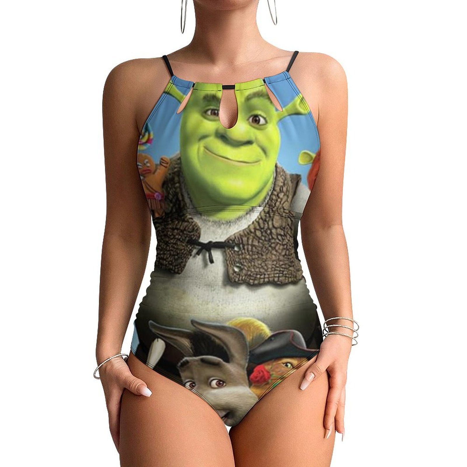 Shrek Women's One-piece Swimsuit Bathing Suits High Neck Tummy Control ...