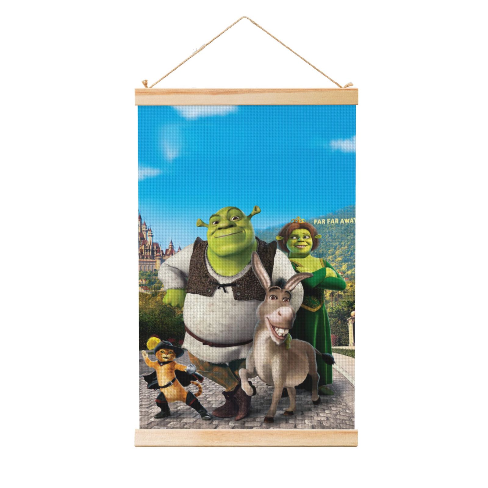 Shrek Wooden Shaft Hanging Poster Home Decor Poster Wall Art Painting ...