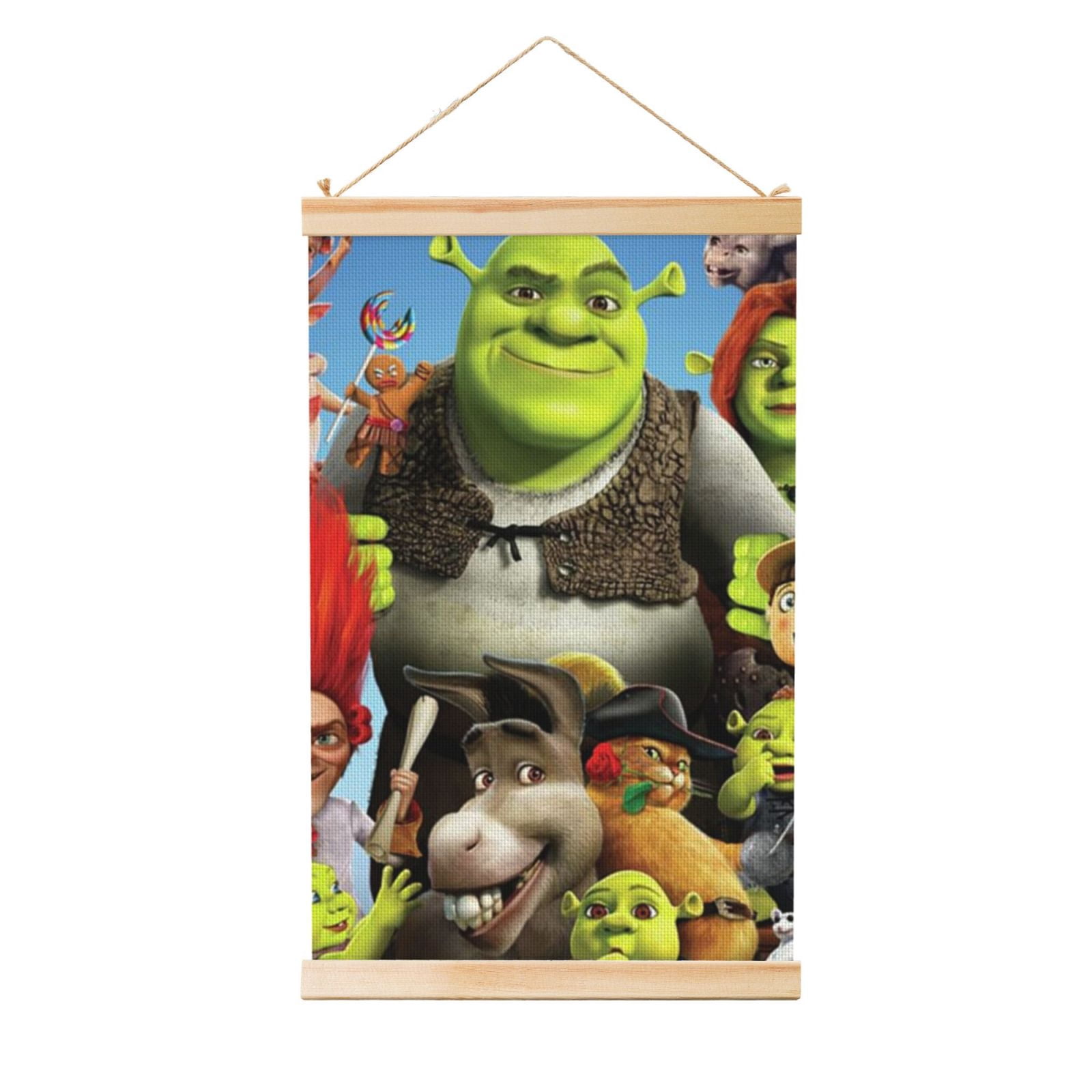 Shrek Wooden Shaft Hanging Poster Home Decor Poster Wall Art Painting ...