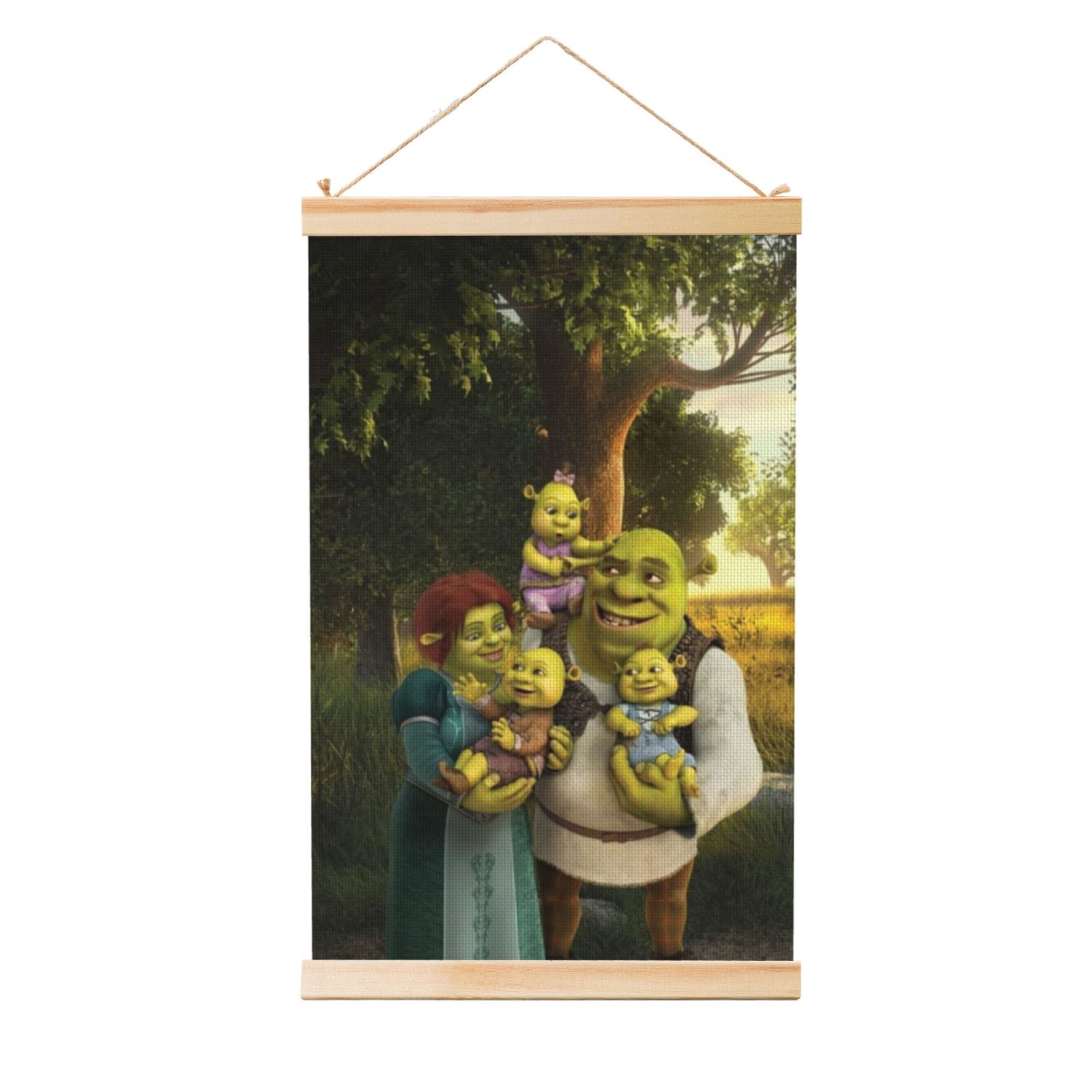 Shrek Wooden Shaft Hanging Poster Home Decor Poster Wall Art Painting ...
