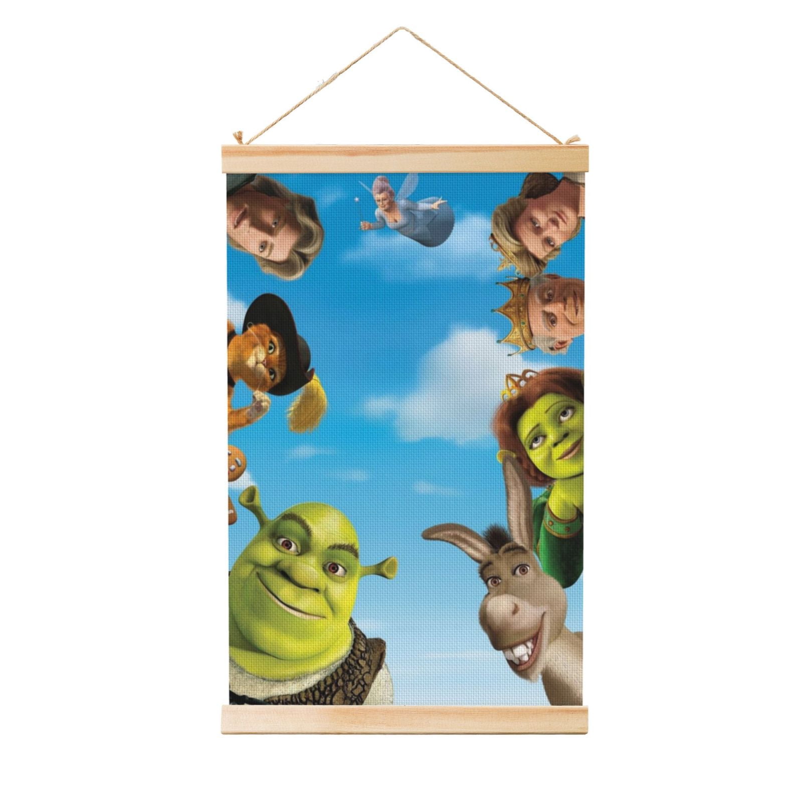 Shrek Wooden Shaft Hanging Poster Home Decor Poster Wall Art Painting ...