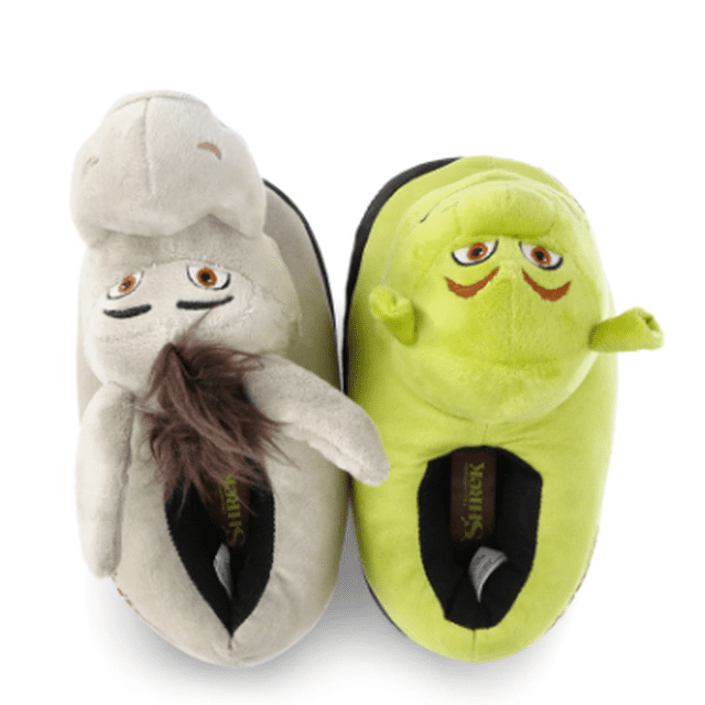 Shrek and Donkey Little and Big Boys’ Plush 3D Slippers, Sizes 11-5 ...