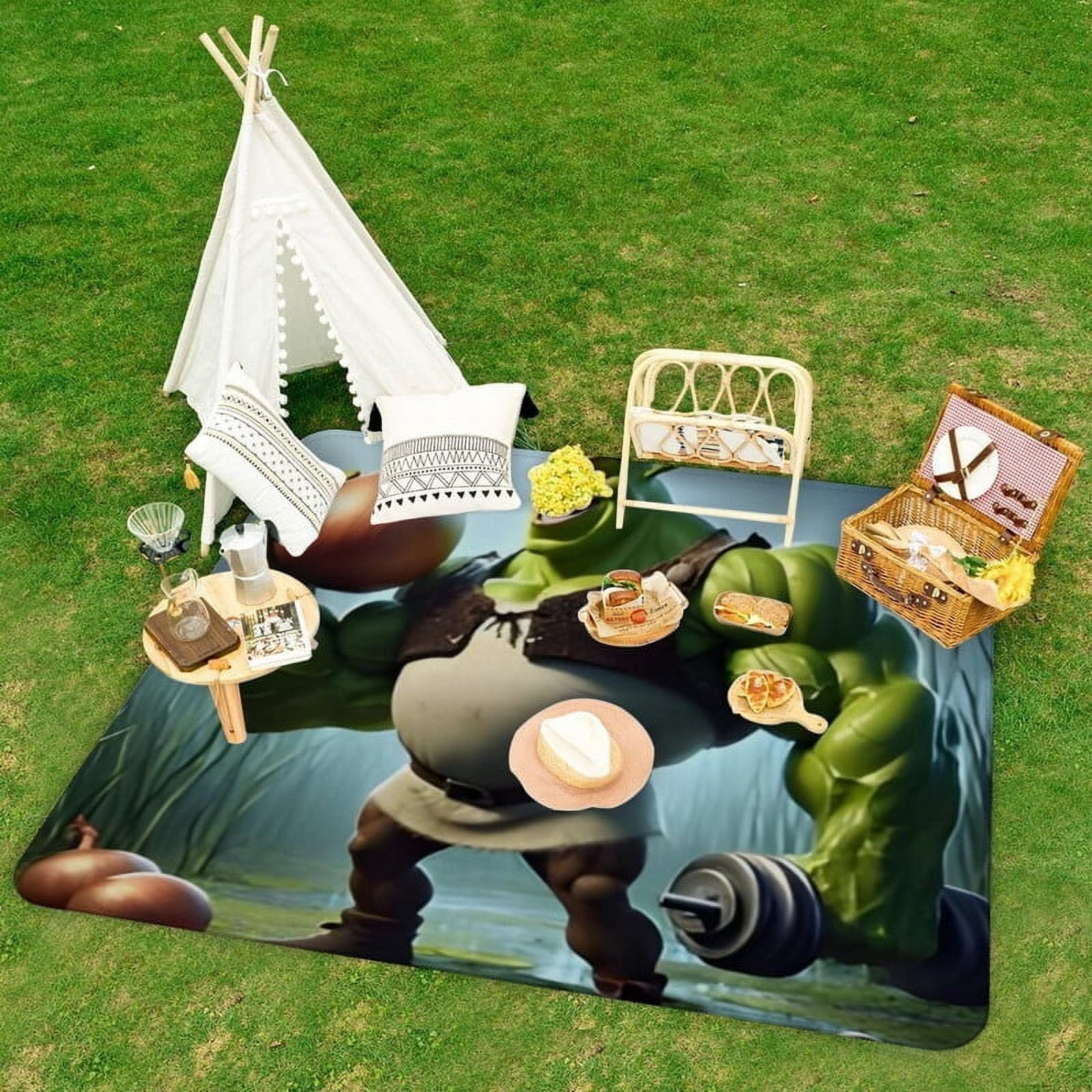 Shrek patterned picnic mat perfectly accompanies your every picnic ...