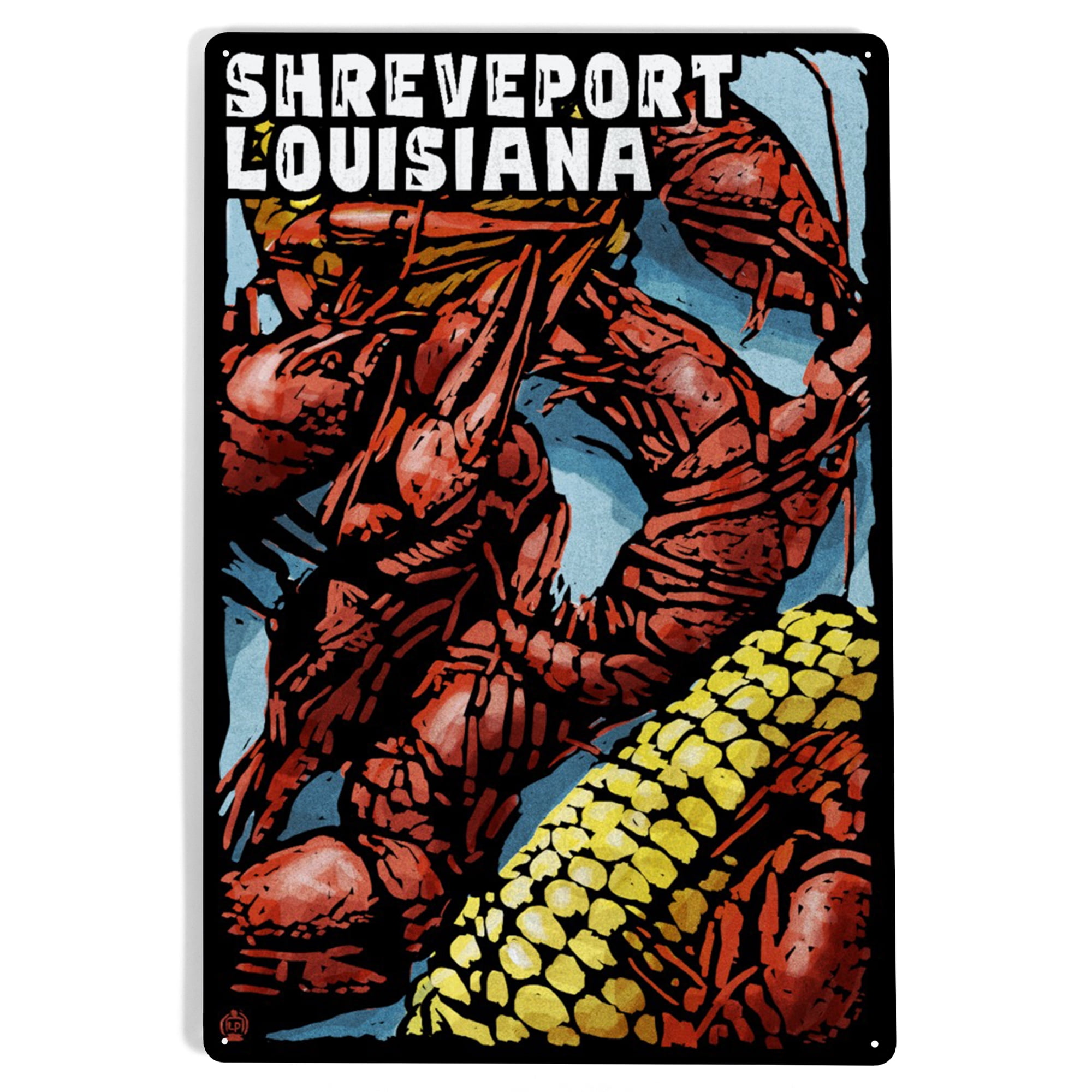 Shreveport, Louisiana, Crawfish, Scratchboard (12x18 Aluminum Art ...