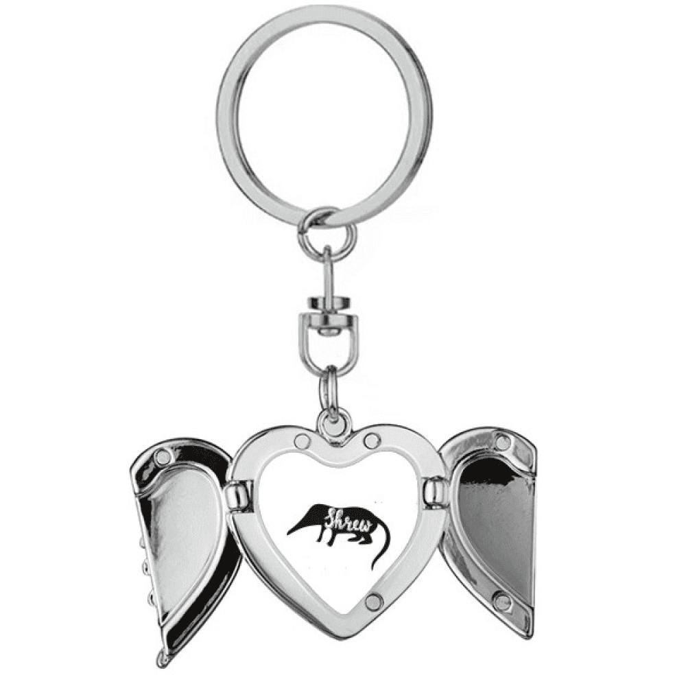 Shrews Black And White Animal Heart Angel Wing Key Chain Holder ...