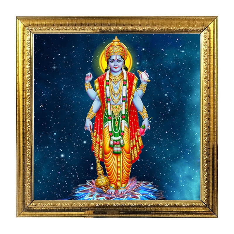 Shri Hari Vishnu India God Photo Frame for Pooja Hindu Bhagwan Narayan ...